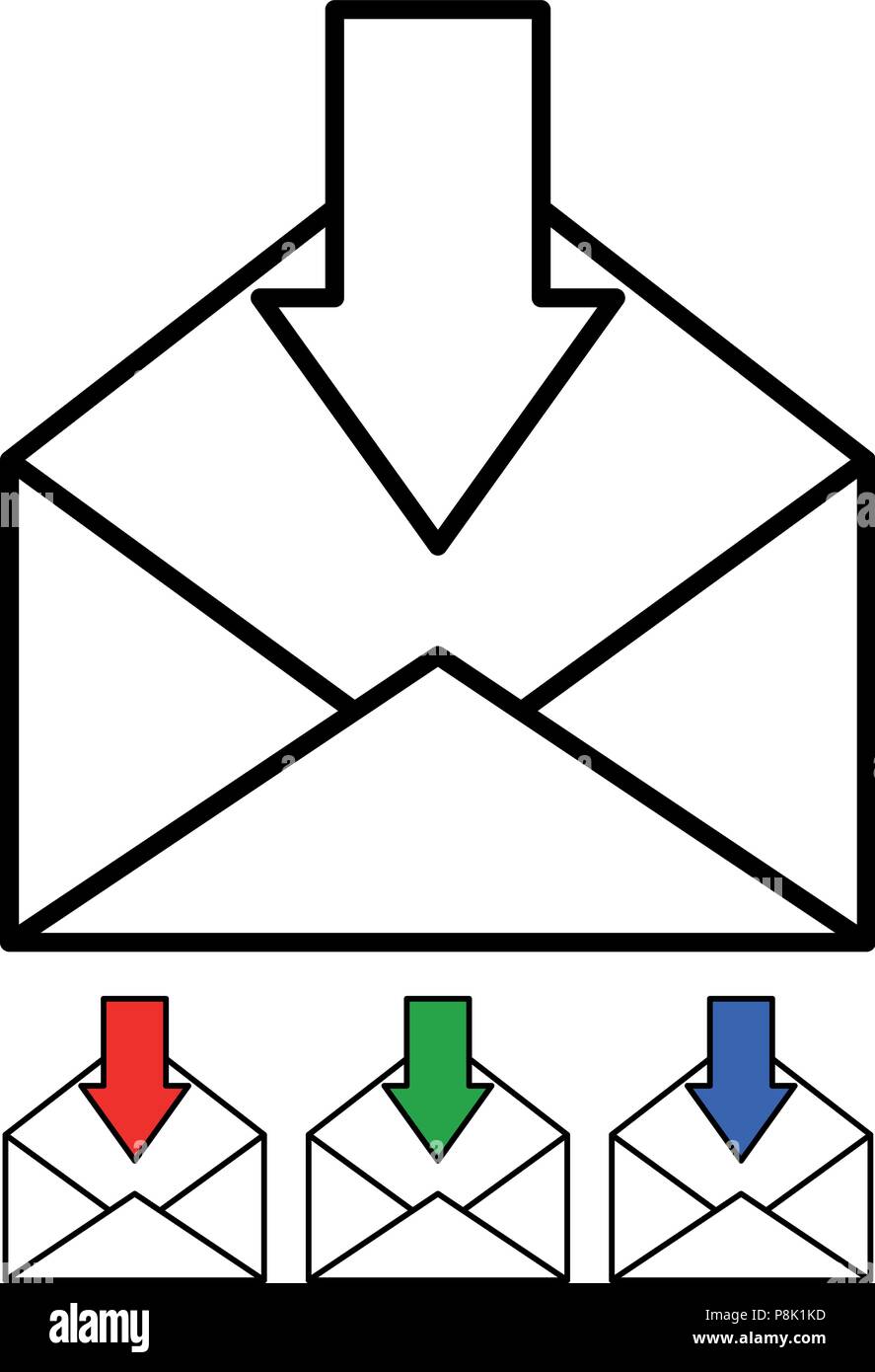 Icon set - Incoming mail - Vector Stock Vector Image & Art - Alamy