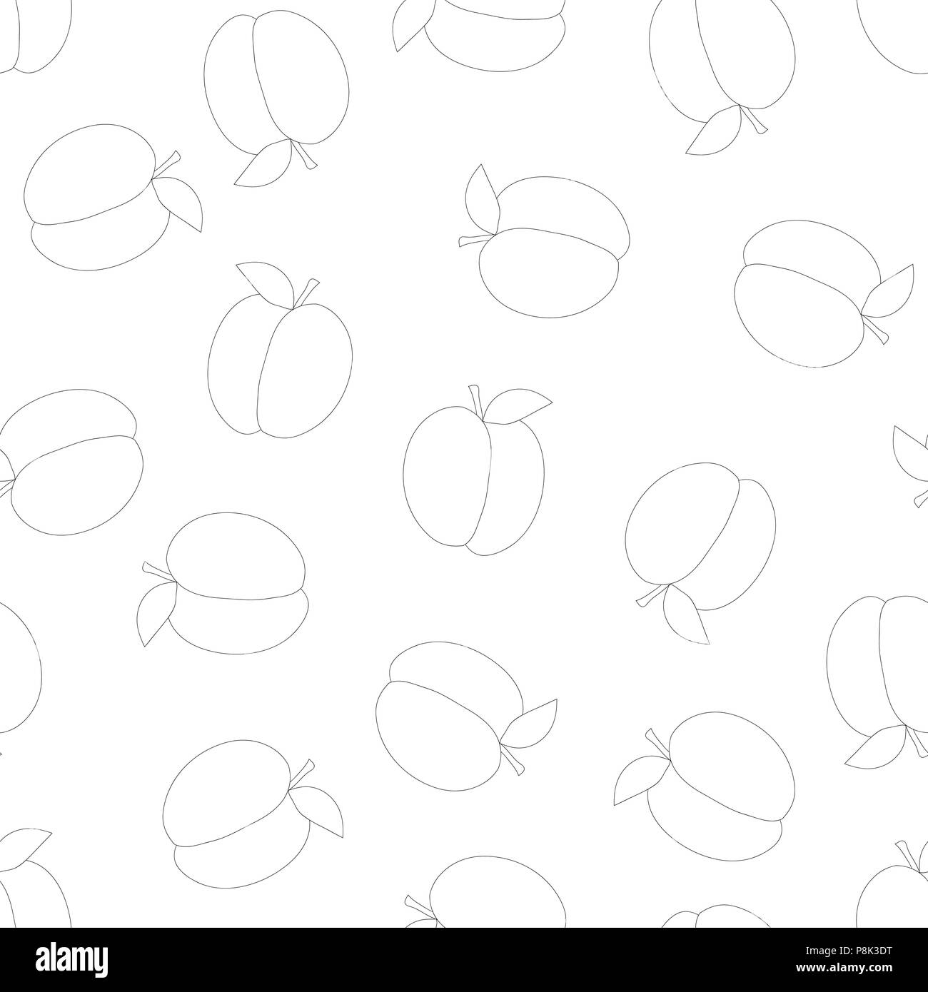 Peach Outline Seamless Background. Vector Illustration Stock Vector ...