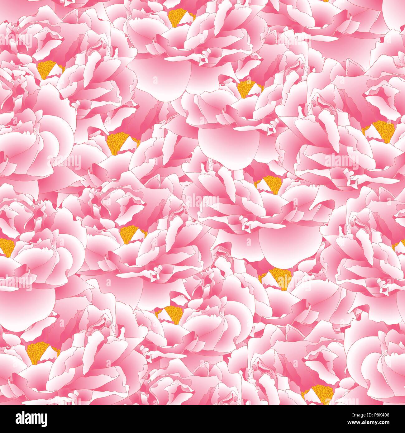 Pink Peony Seamless Background. Vector Illustration Stock Vector Image ...