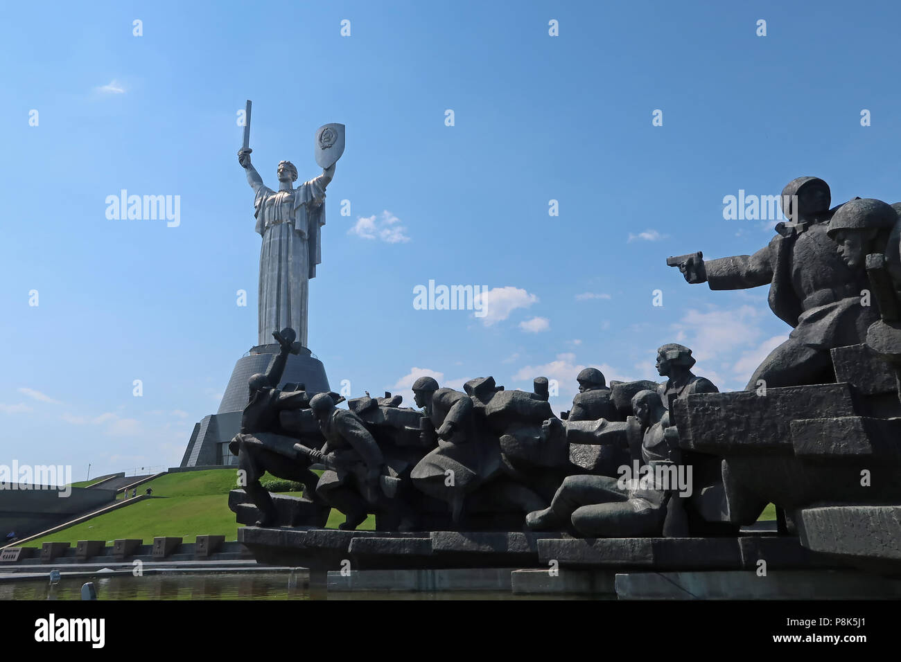 View of the Rodina Mat Motherland Soviet era monument on top of the ...