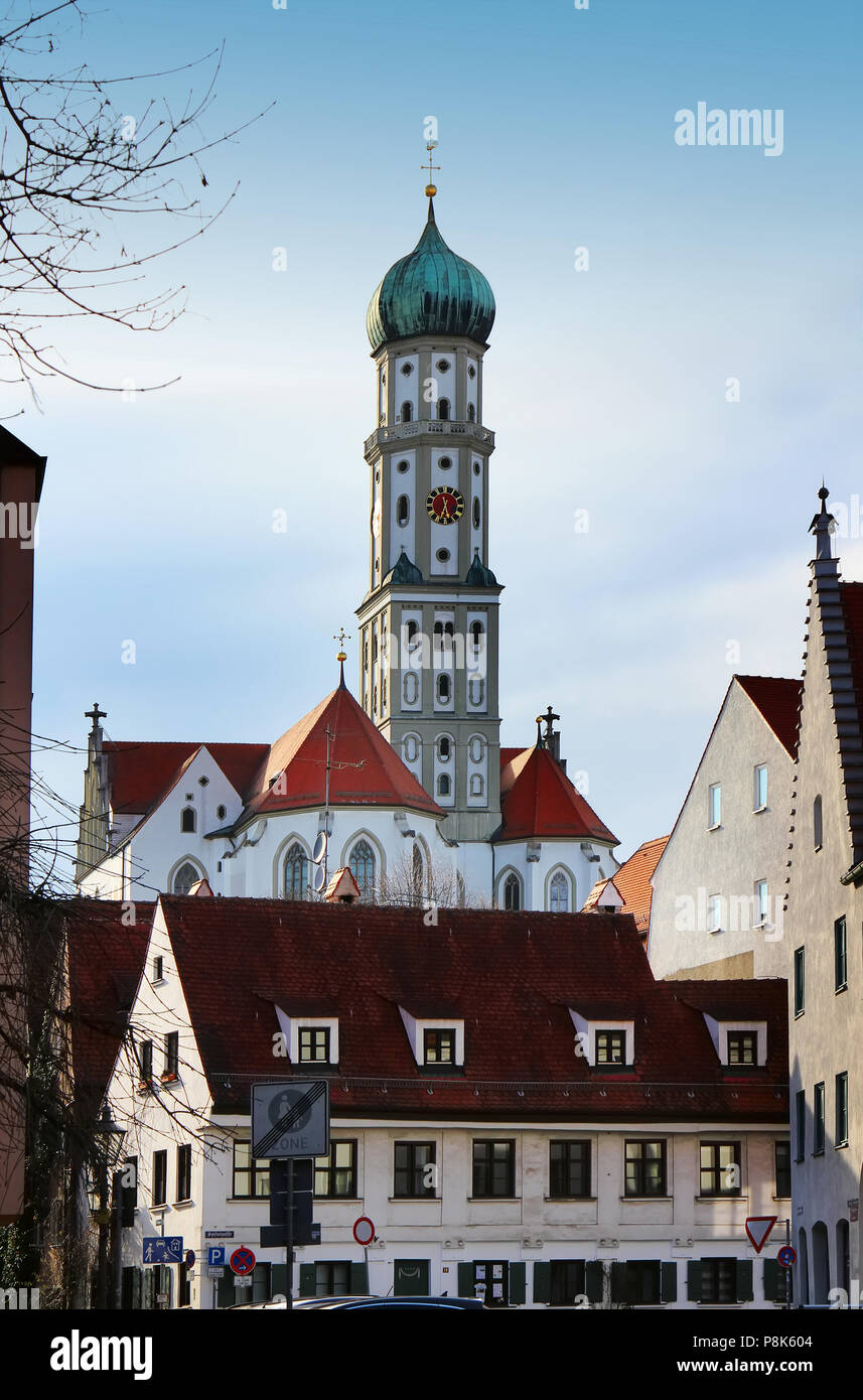 The abbey of Saint Ulrich and Saint Afra (16th century) of the old city ...