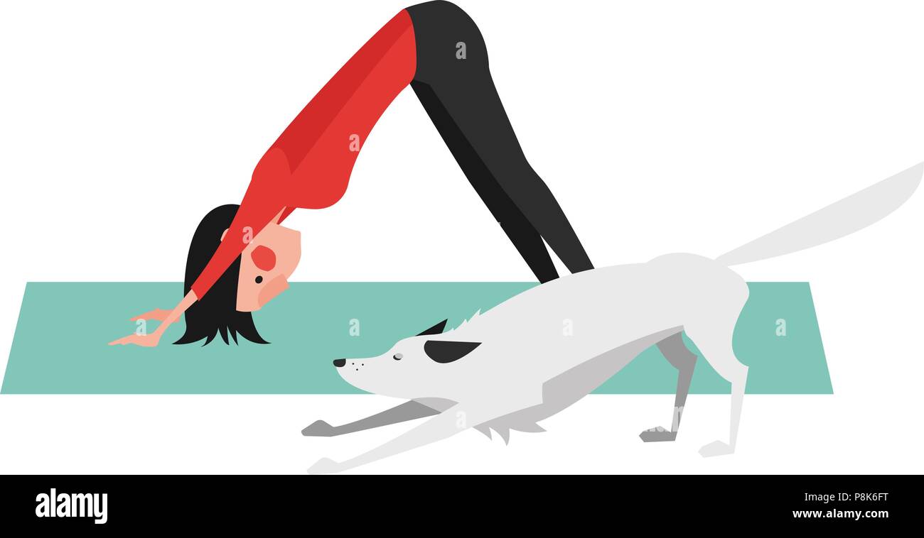 Downward Facing Dog Pose - Adho Mukha Svanasana. The Young Woman ...