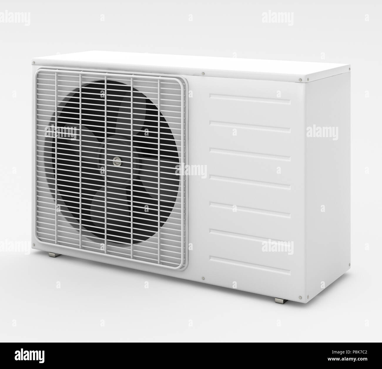 Outdoor unit split air conditioner. Isolated with clipping path. 3d ...