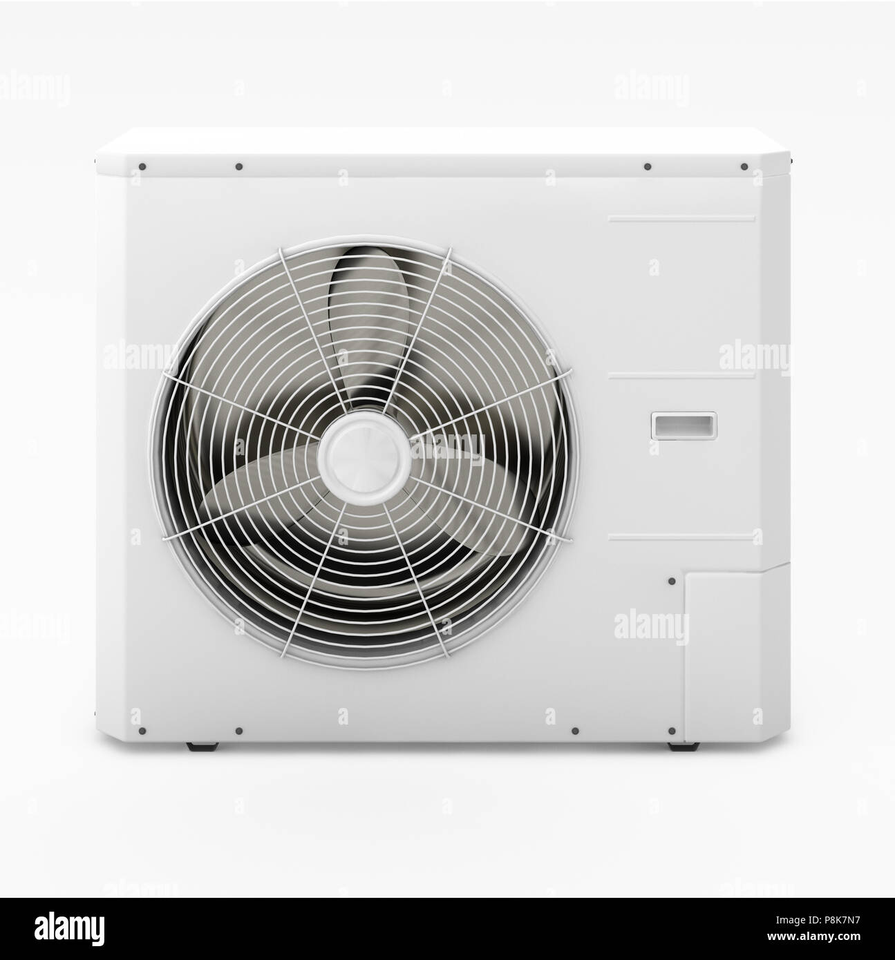 Outdoor unit split air conditioner. Isolated with clipping path. 3d ...