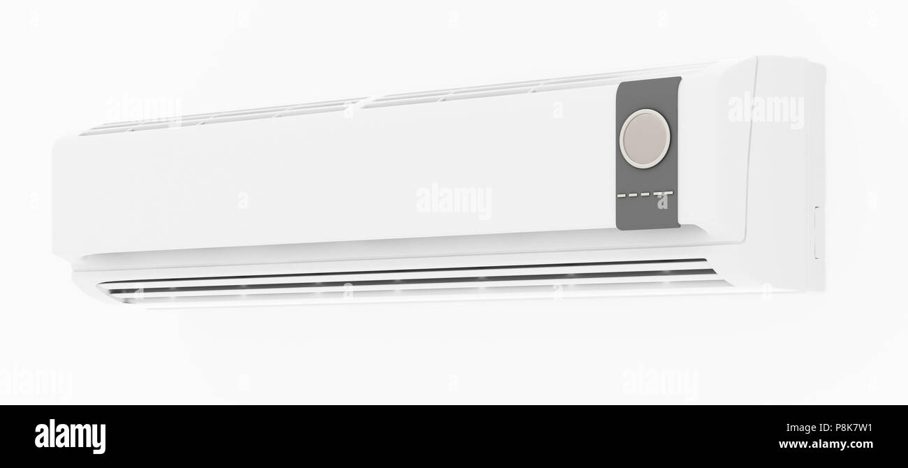 Indoor unit split air conditioner. Isolated with clipping path. 3d ...