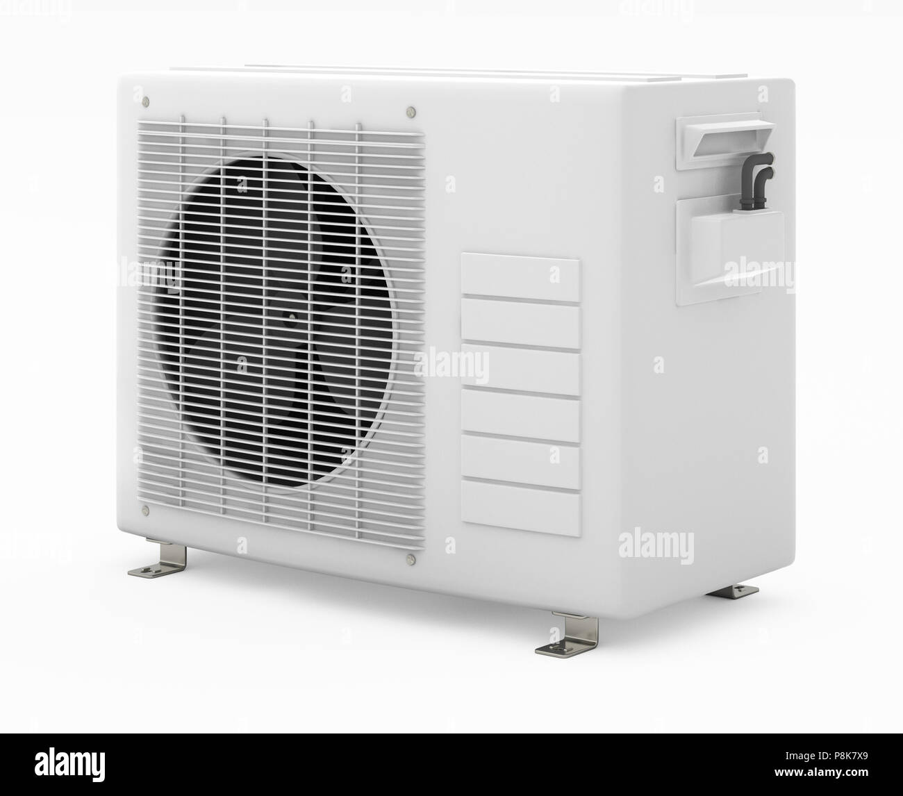 Outdoor unit split air conditioner. Isolated with clipping path. 3d ...