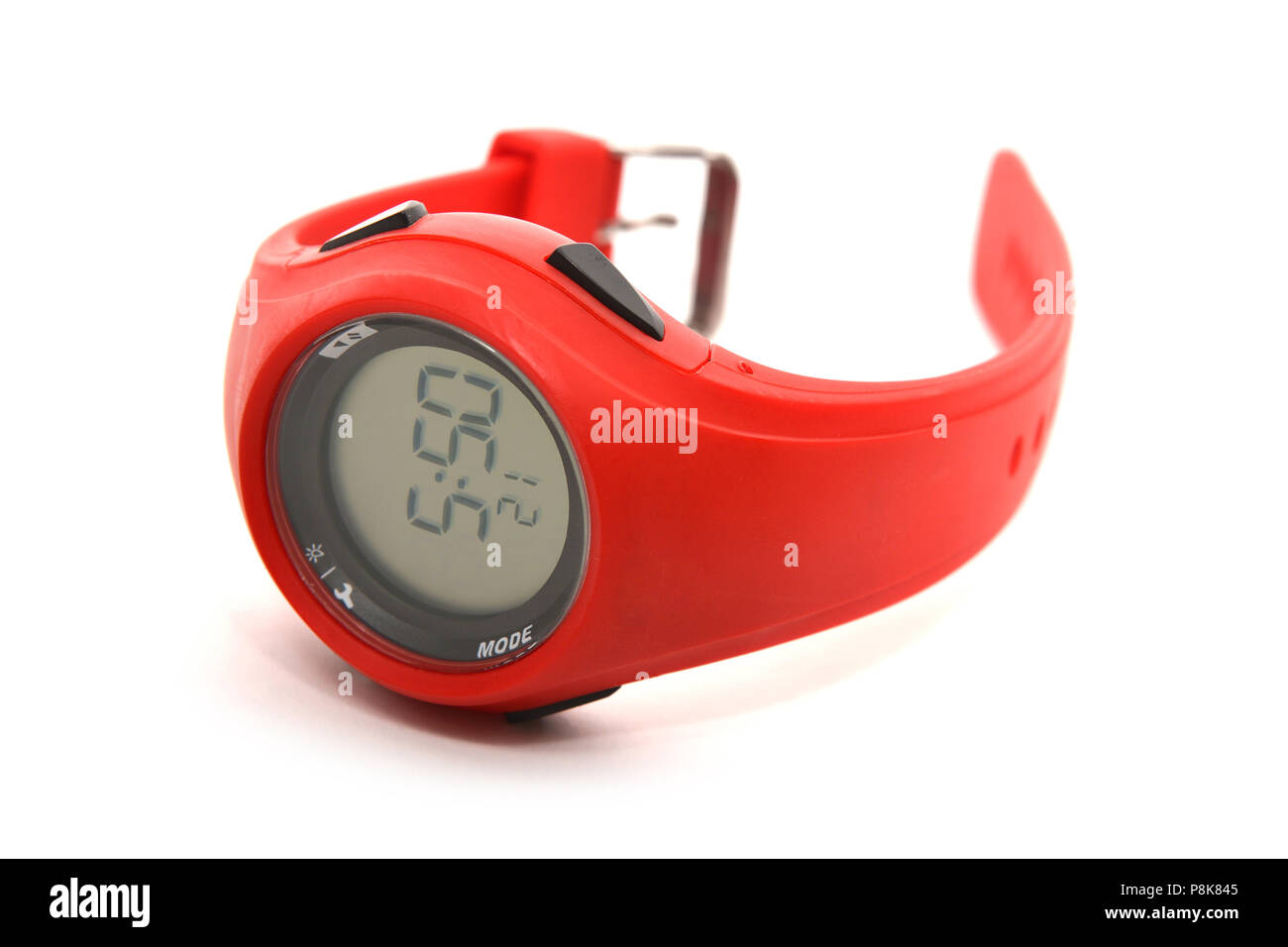 red sport watch isolated on white background Stock Photo - Alamy