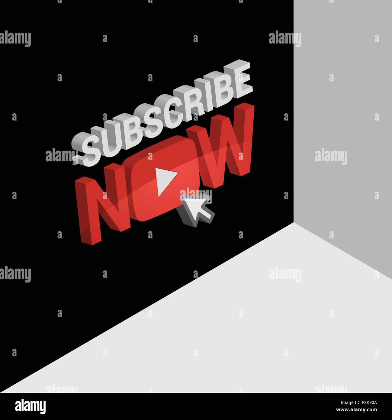 3d Youtube Subscribe Screen background. For web design and application ...