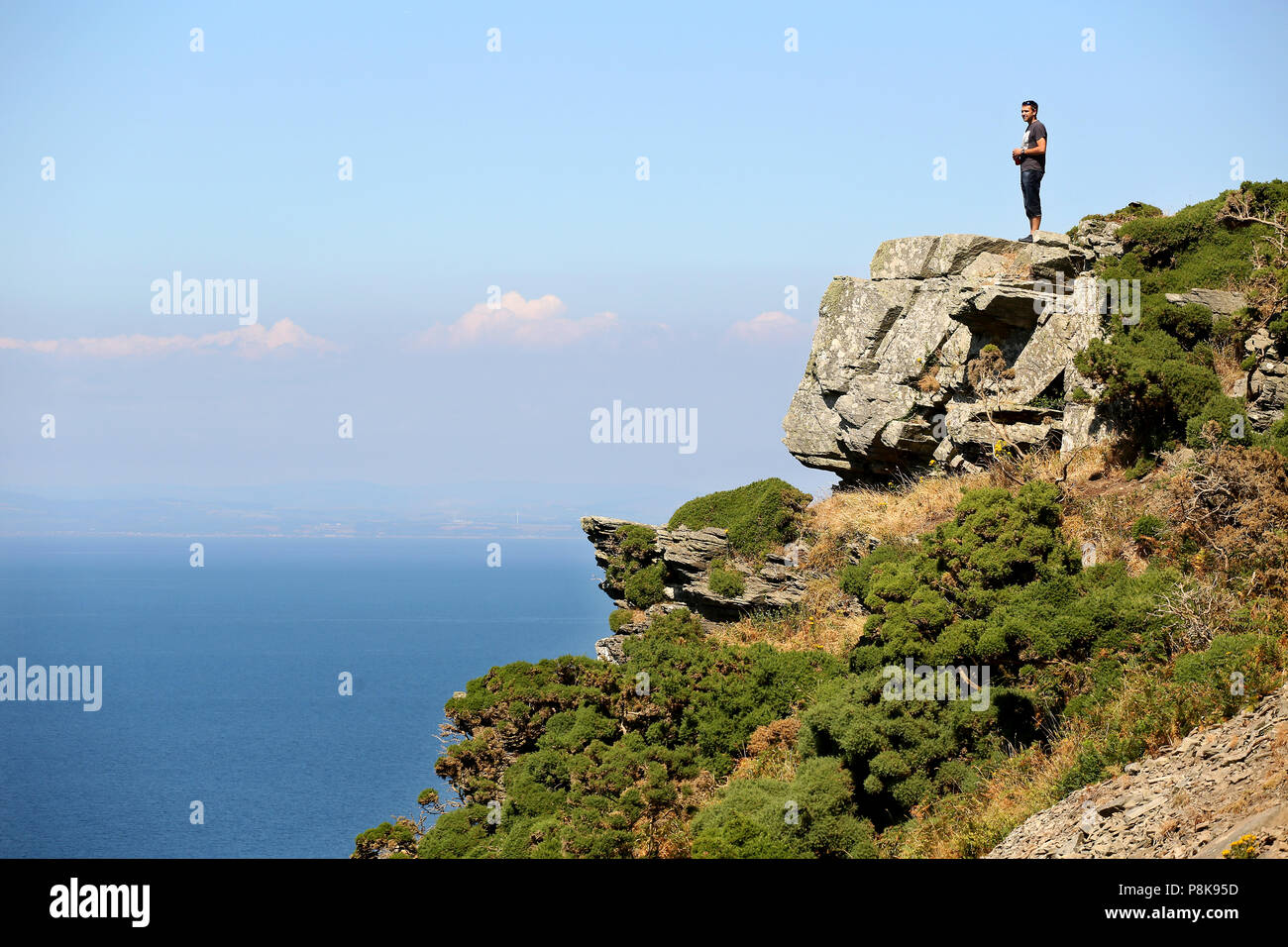 Walkers enjoy the sights at Devon's iconic Valley of the Rocks near ...