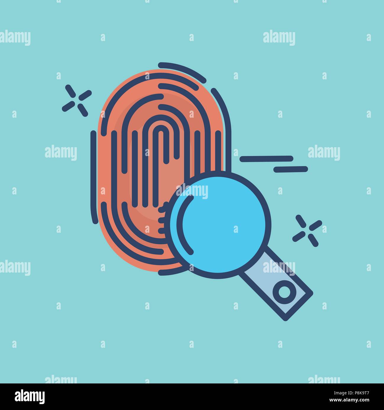 Cyber security creative colored icon with blue background. For web ...
