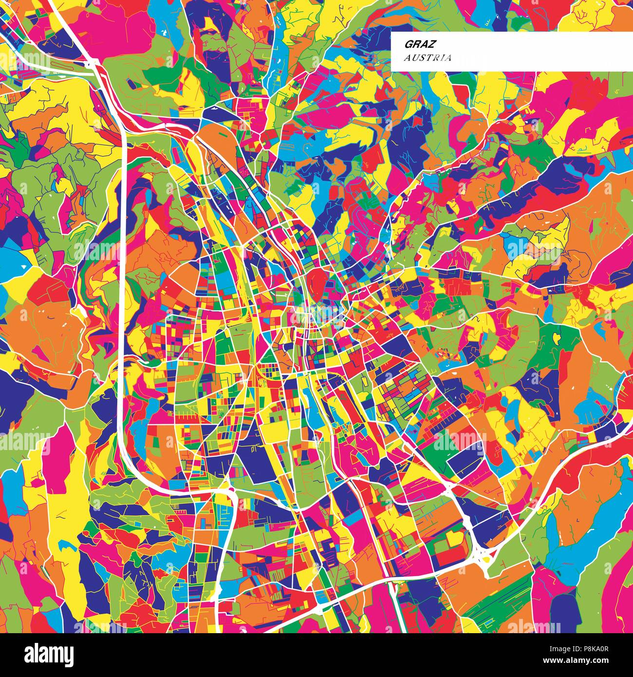 Graz city map austria hi-res stock photography and images - Alamy