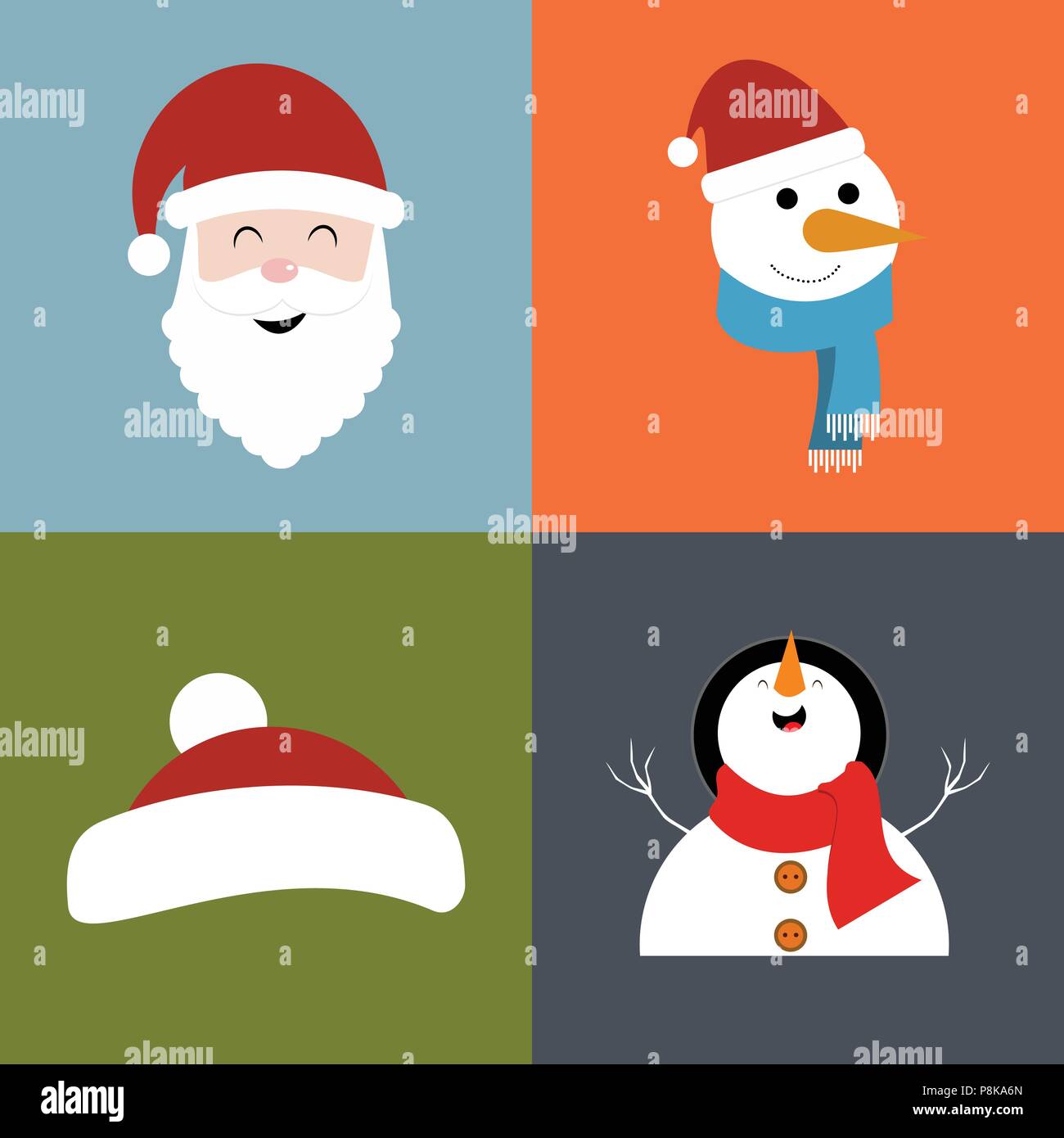 Christmas set of santa clause vector. For web design and application ...