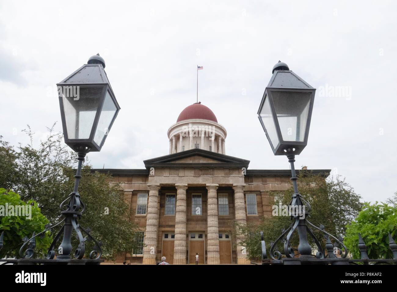 Stately old restored state capitol building in Springfield Illinois ...