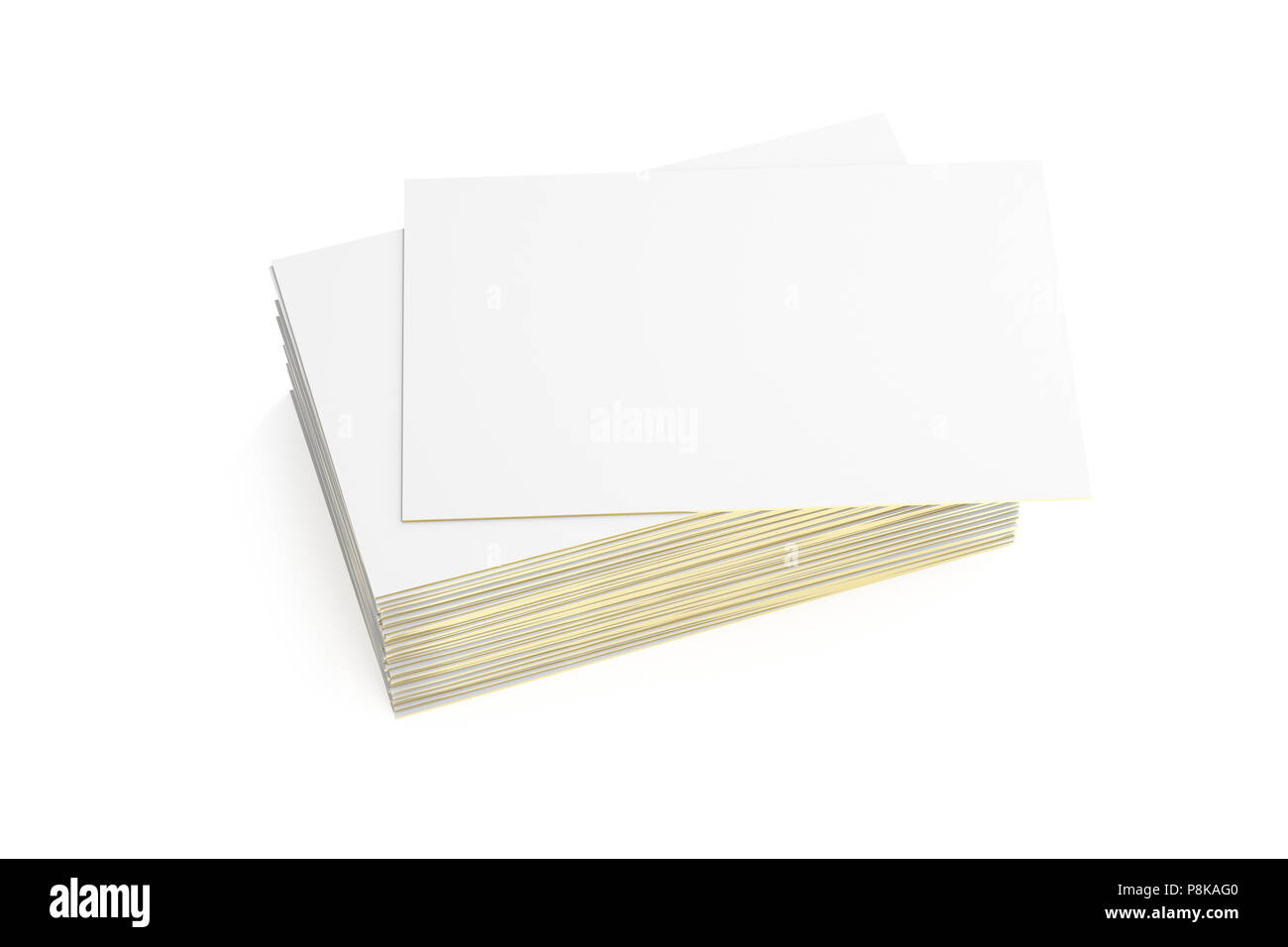 Blank business cards with golden edge on white background. Include ...