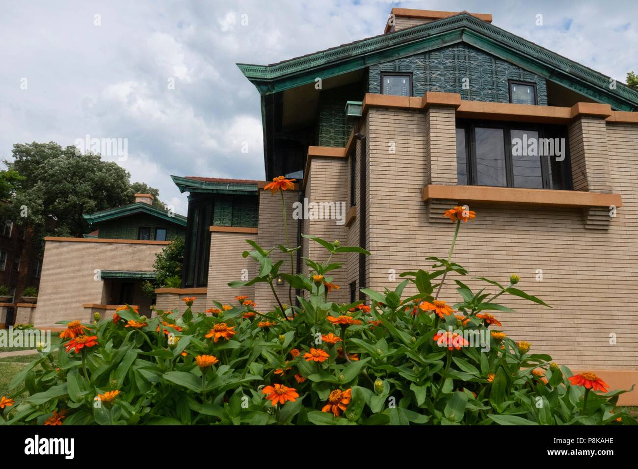 This fine example of Frank Lloyd Wright prairie style architecture was ...