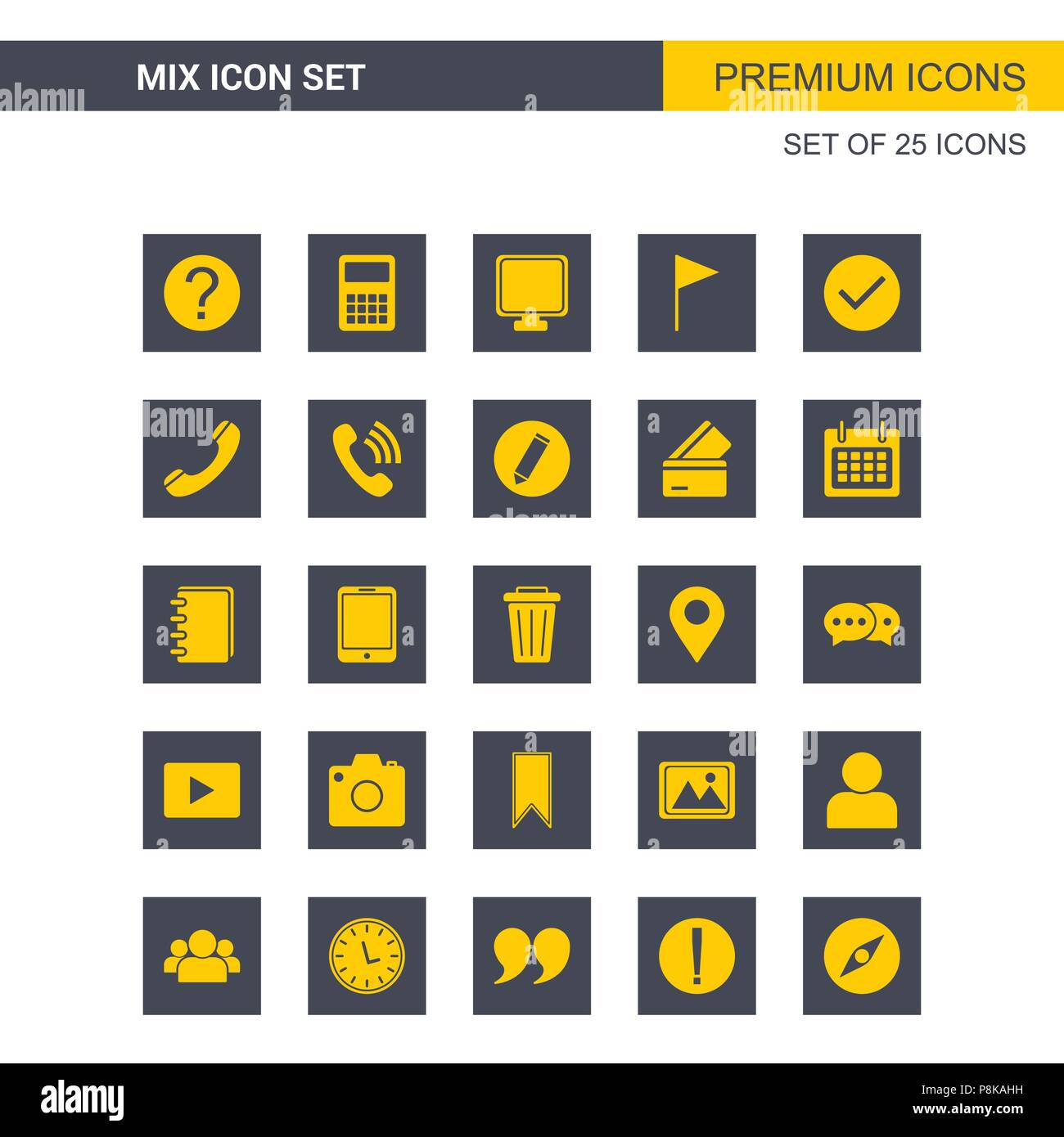 Mixed icons set vector. For web design and application interface, also ...