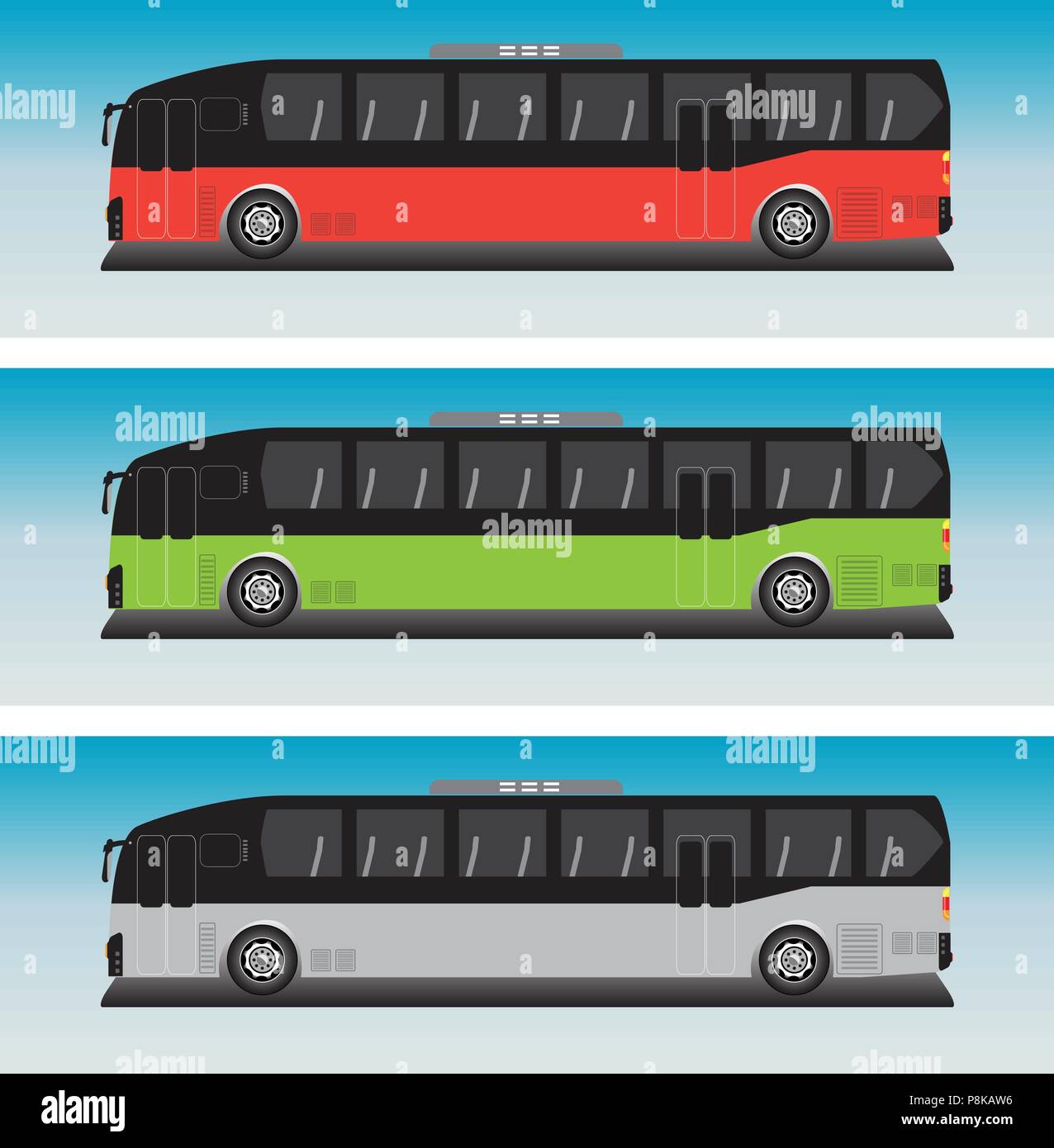 12 Meter Low floor Bus Vector in Blue sky Bacground Stock Vector Image ...