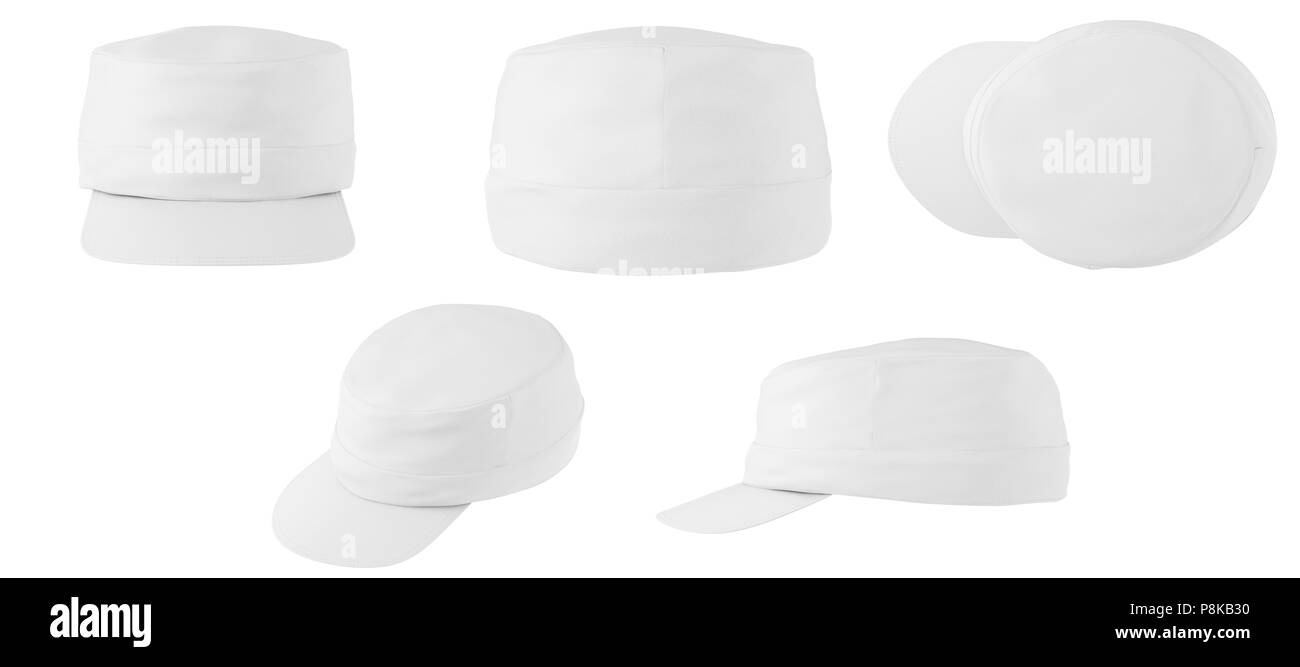 Set of white caps isolated on white background. 3d render Stock Photo ...