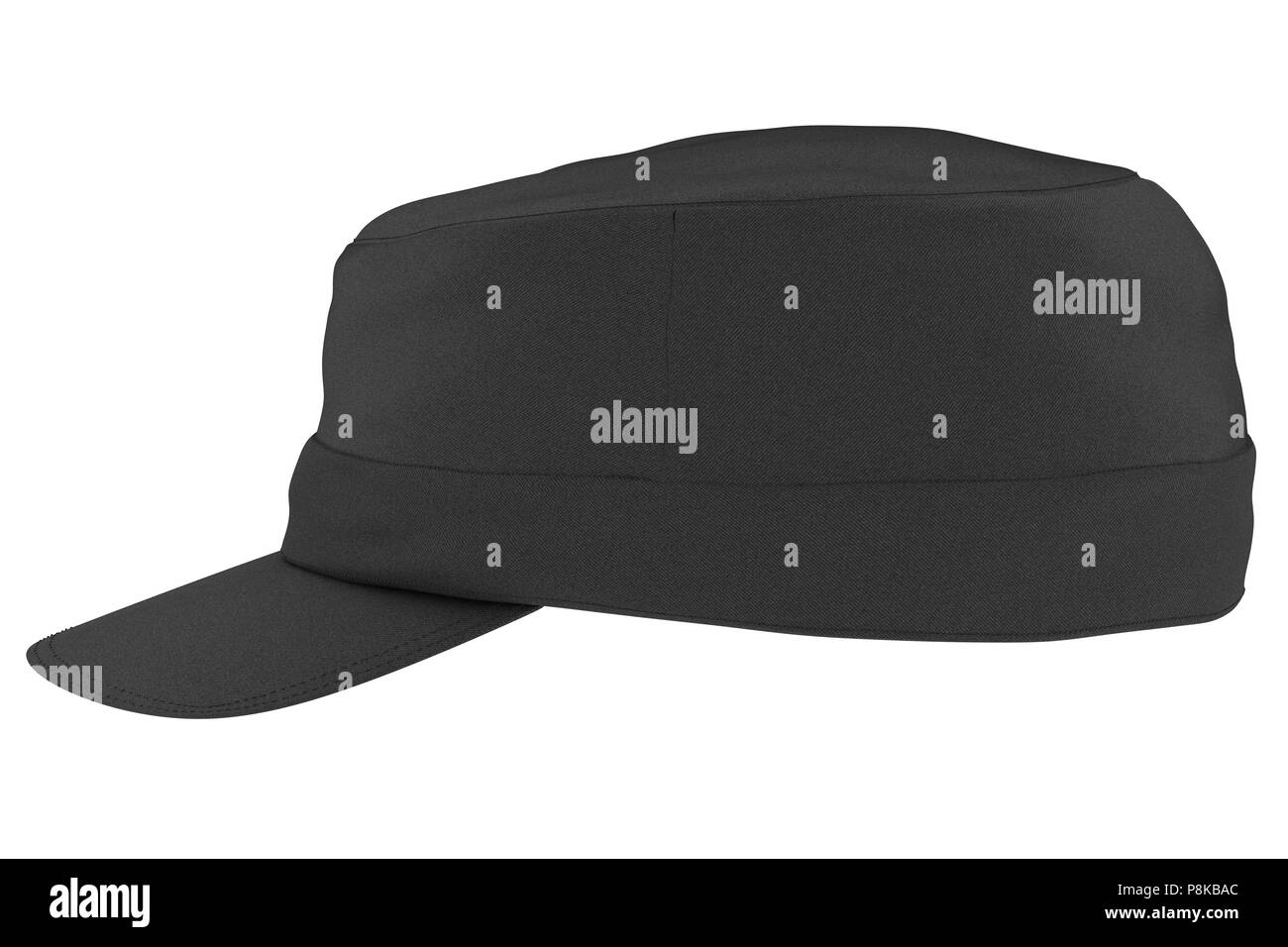 Black cap isolated on white background. Include clipping path. 3d ...