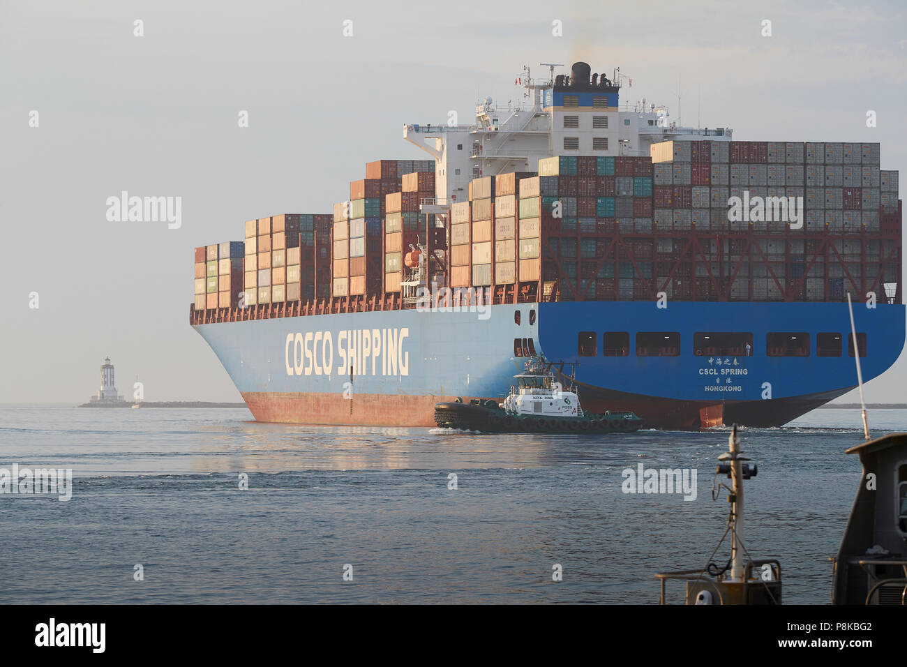 Stern View Of The Giant COSCO SHIPPING Container Ship, CSCL SPRING ...