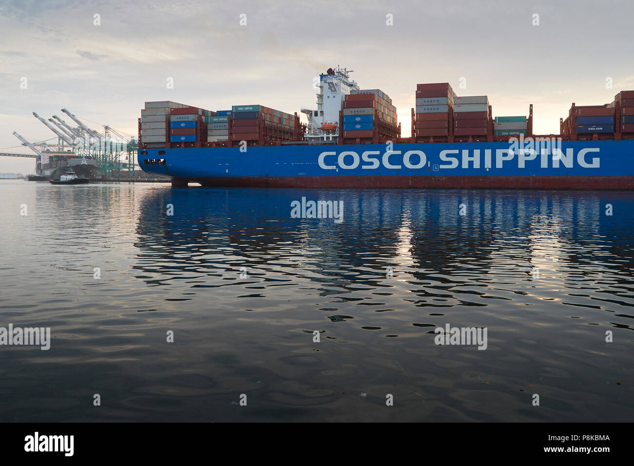 The Giant COSCO SHIPPING Container Ship, CSCL SPRING Departing The Port ...