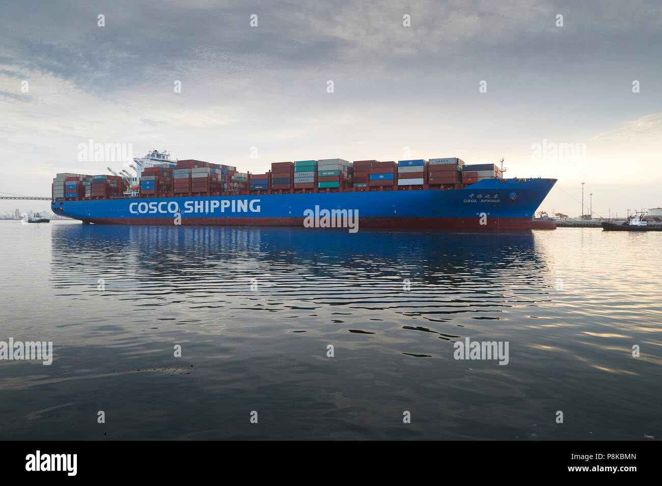 The Giant COSCO SHIPPING Container Ship, CSCL AUTUMN Departing The Port ...