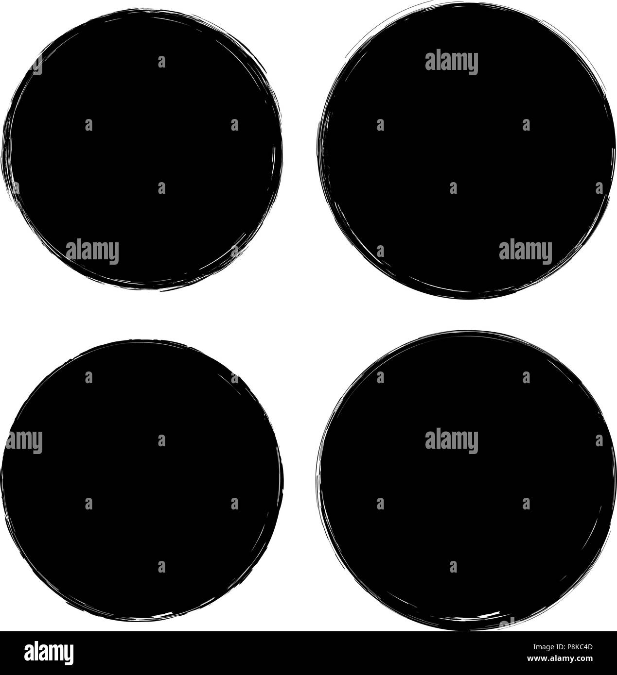 vector brush strokes circles grunge backgrounds. round paint stroke ...