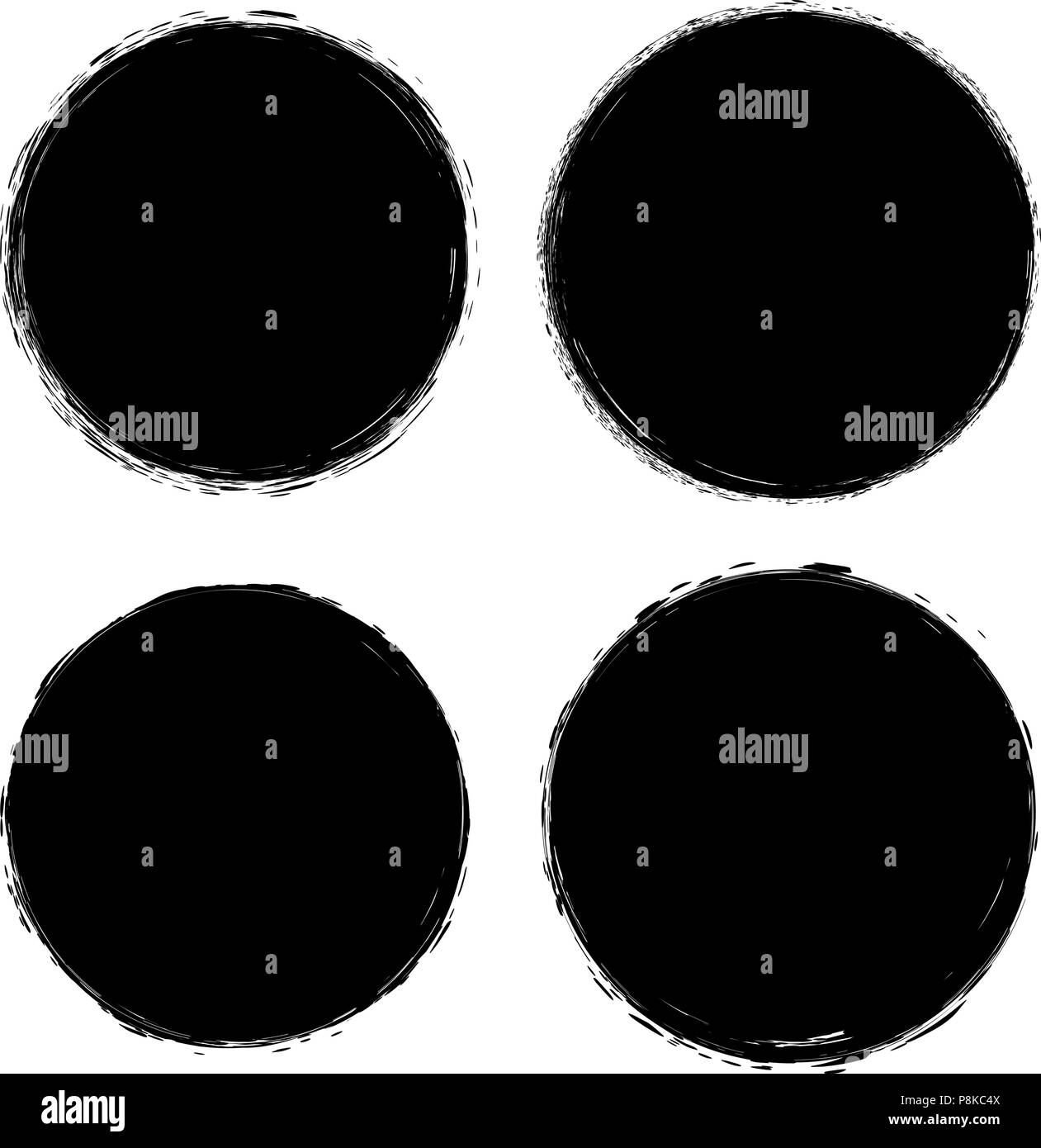 vector brush strokes circles grunge backgrounds. round paint stroke ...