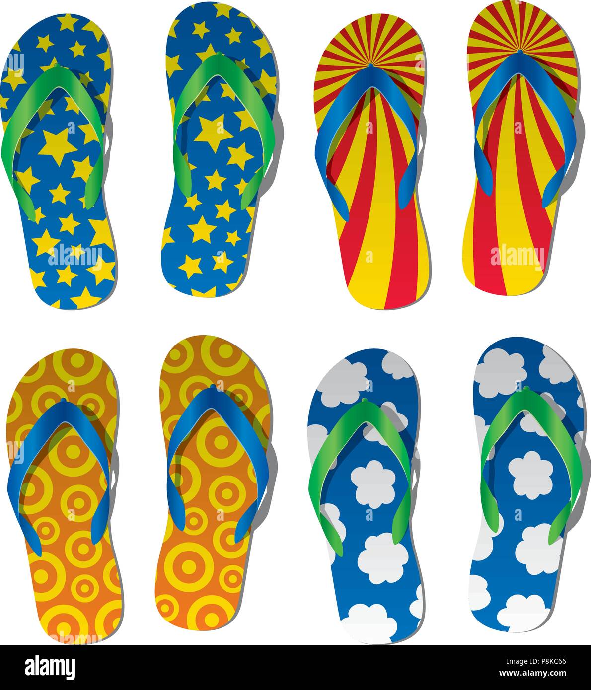 vector set of colorful flip flops Stock Vector Image & Art - Alamy