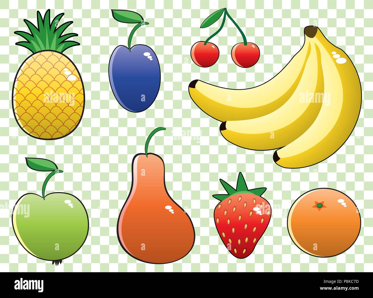 vector set of colorful fruits Stock Vector Image & Art - Alamy