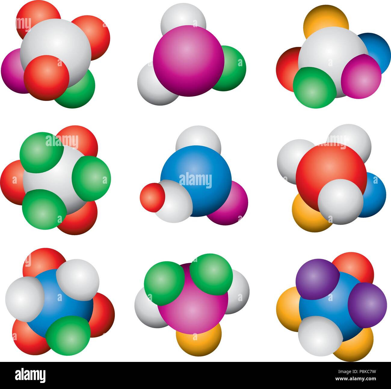 Molecule icon blue set hi-res stock photography and images - Alamy