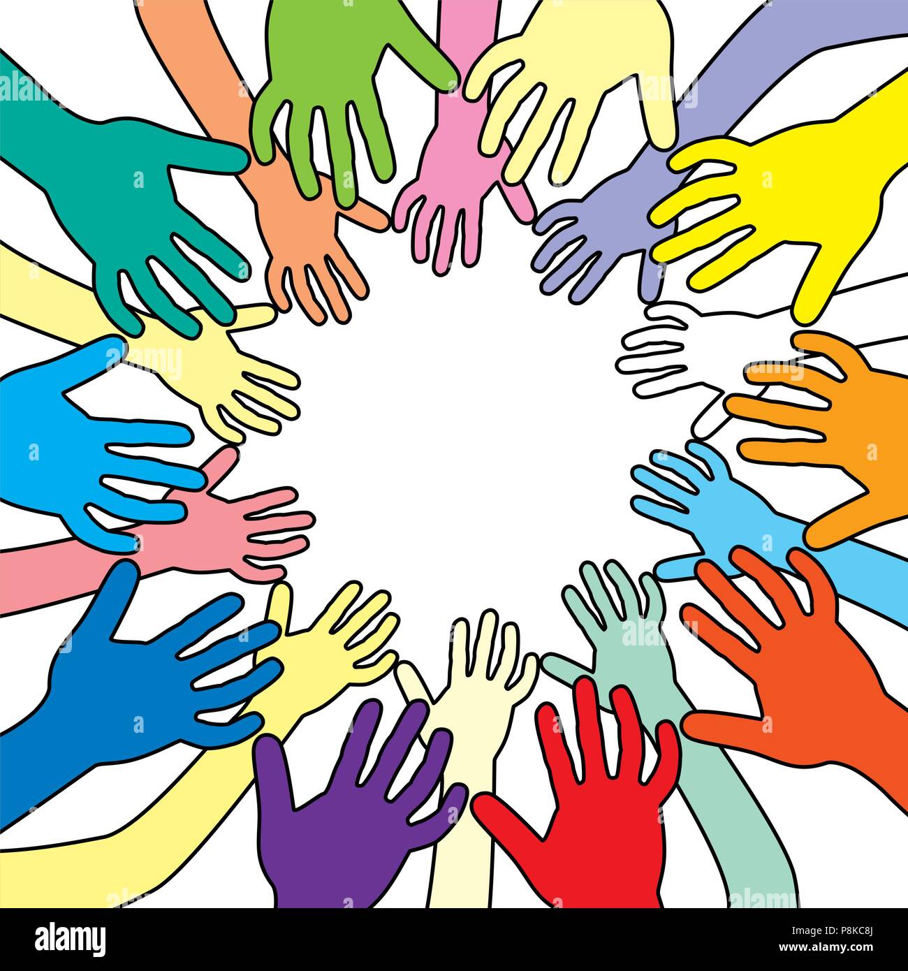 vector illustration of colorful hands Stock Vector Image & Art - Alamy