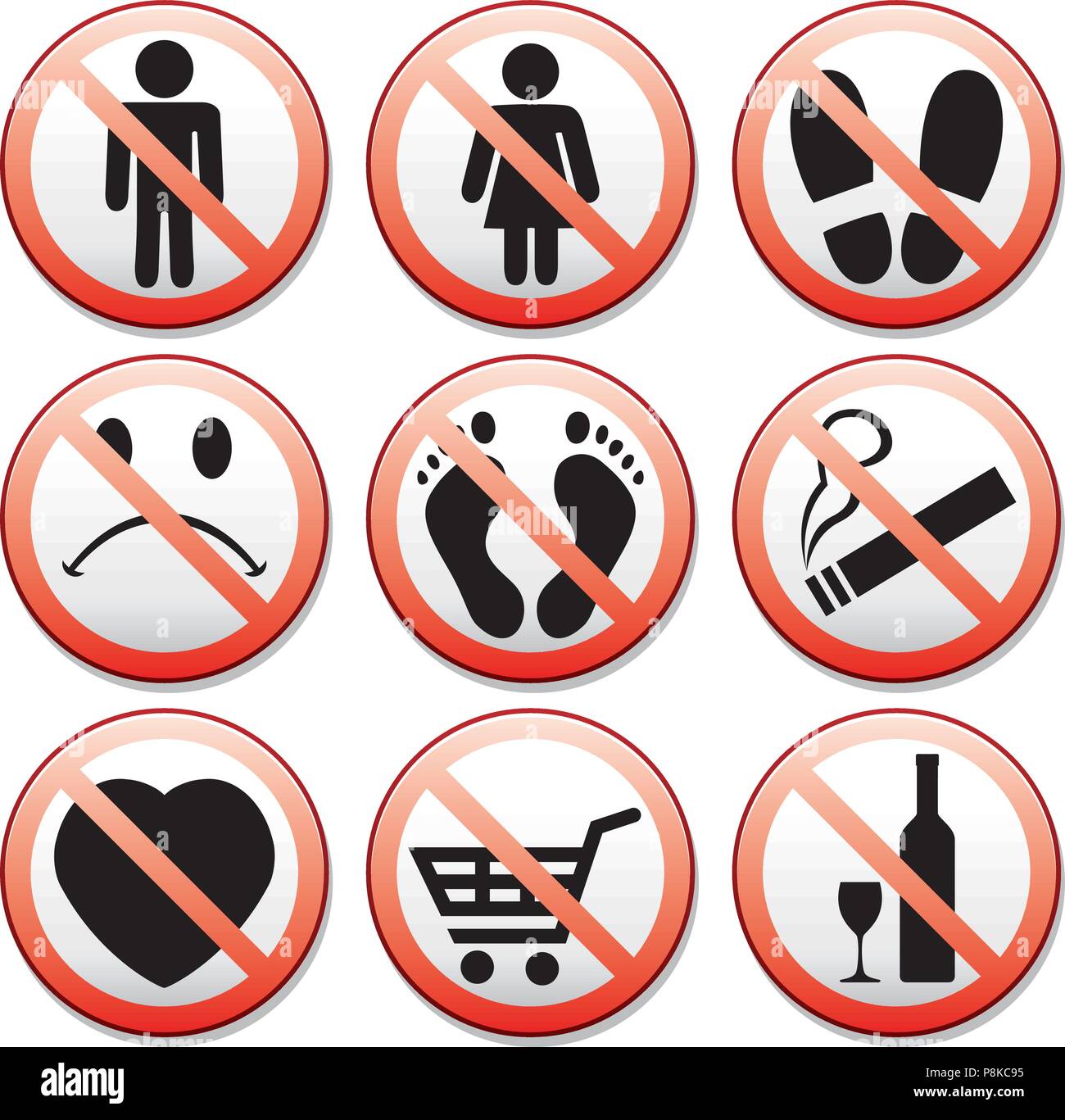 vector set of prohibition signs Stock Vector Image & Art - Alamy