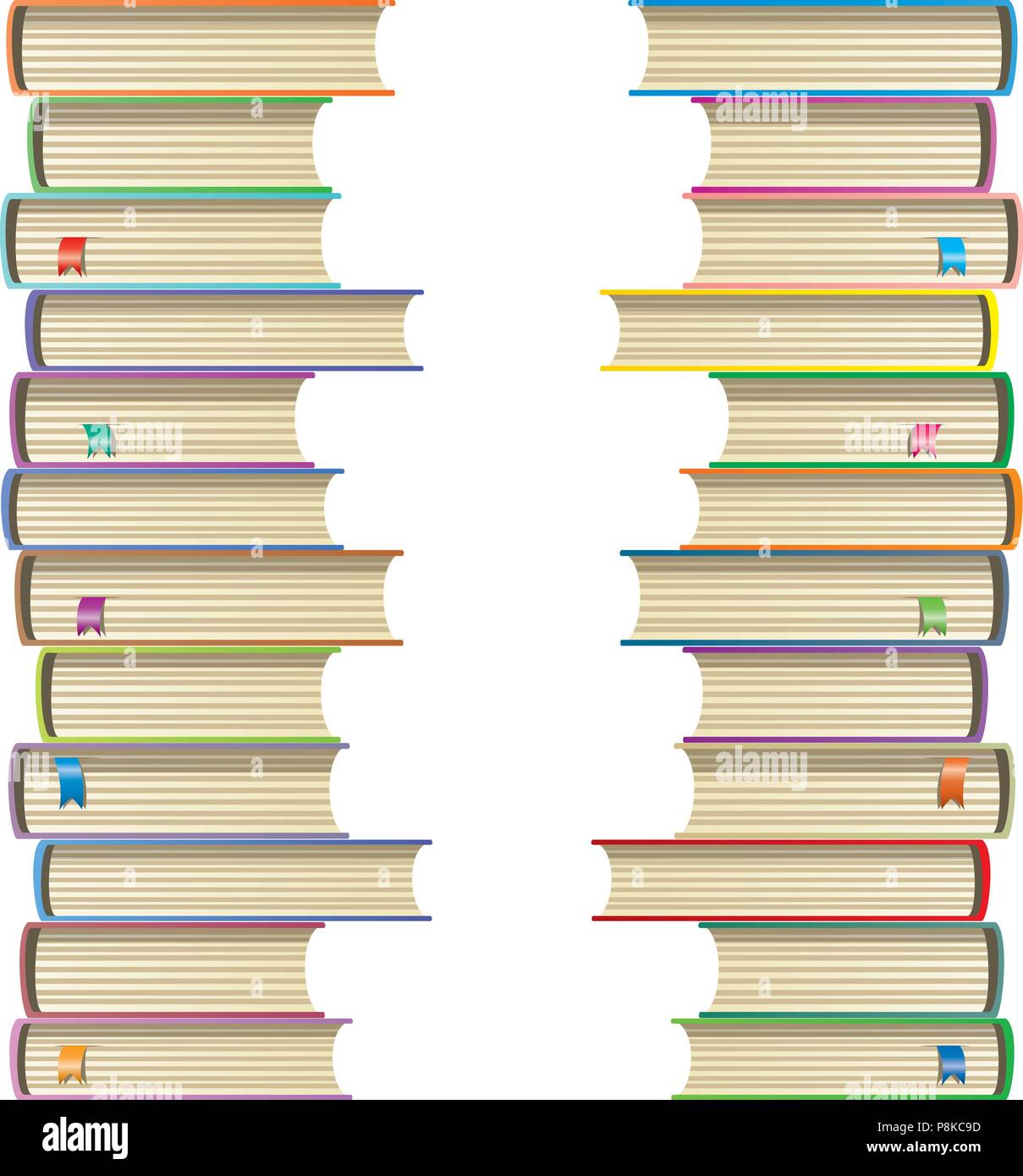 vector illustration of books with bookmarks Stock Vector Image & Art ...
