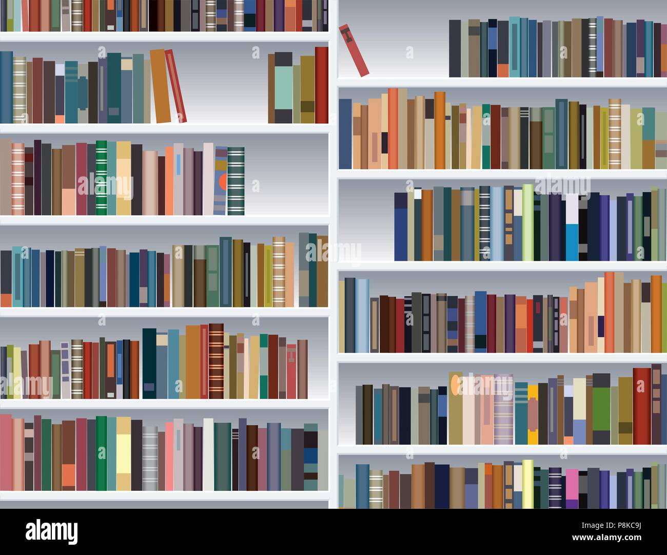 vector illustration of modern bookshelf Stock Vector Image & Art - Alamy