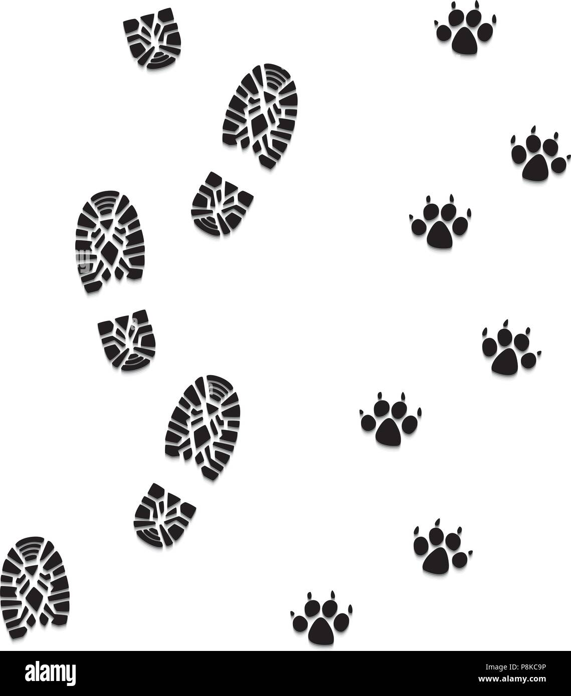 Dog footprint Stock Vector Images - Alamy