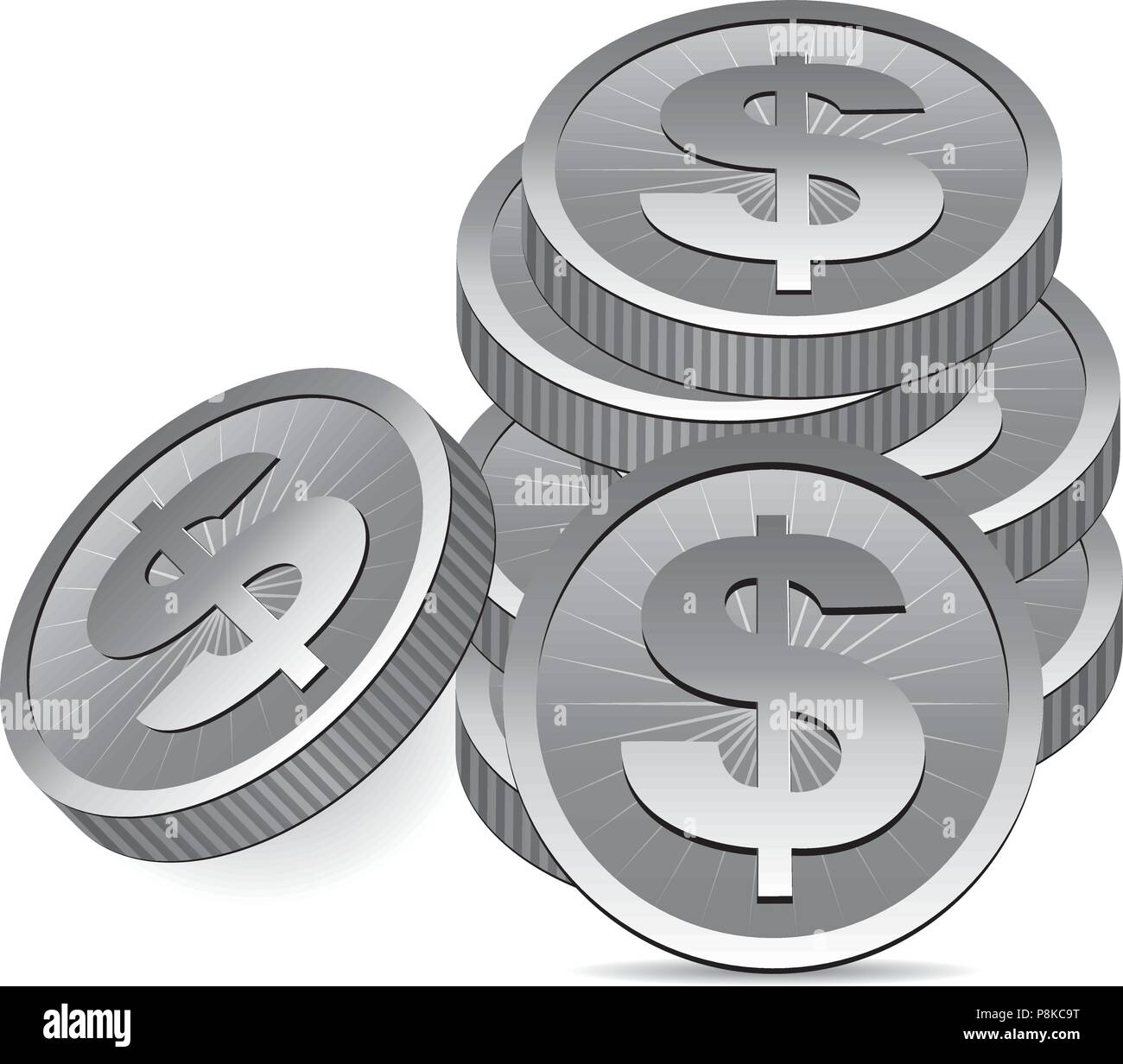 vector silver coins Stock Vector Image & Art - Alamy