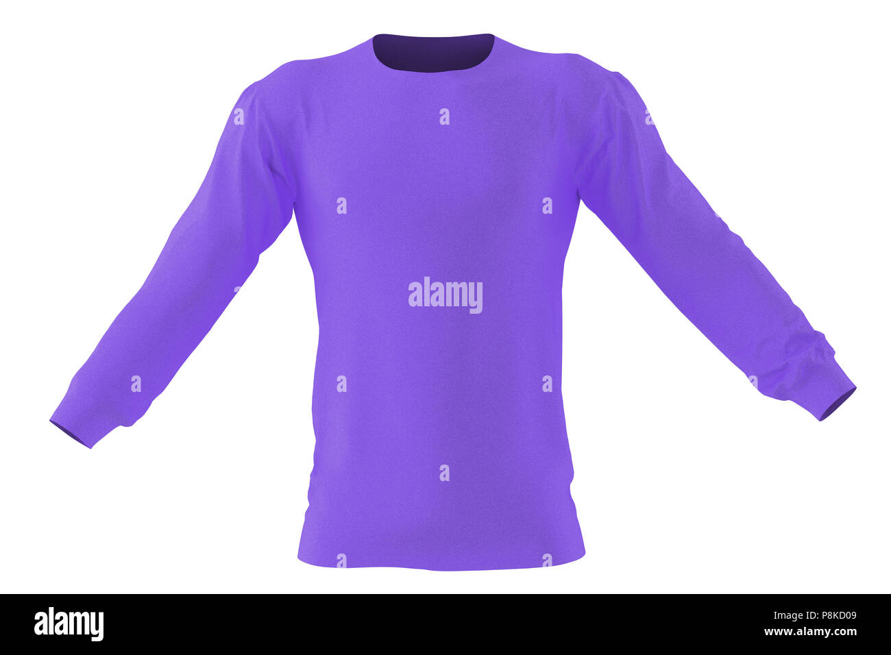 Long sleeve violet t-shirt. Isolated on white background. Include ...
