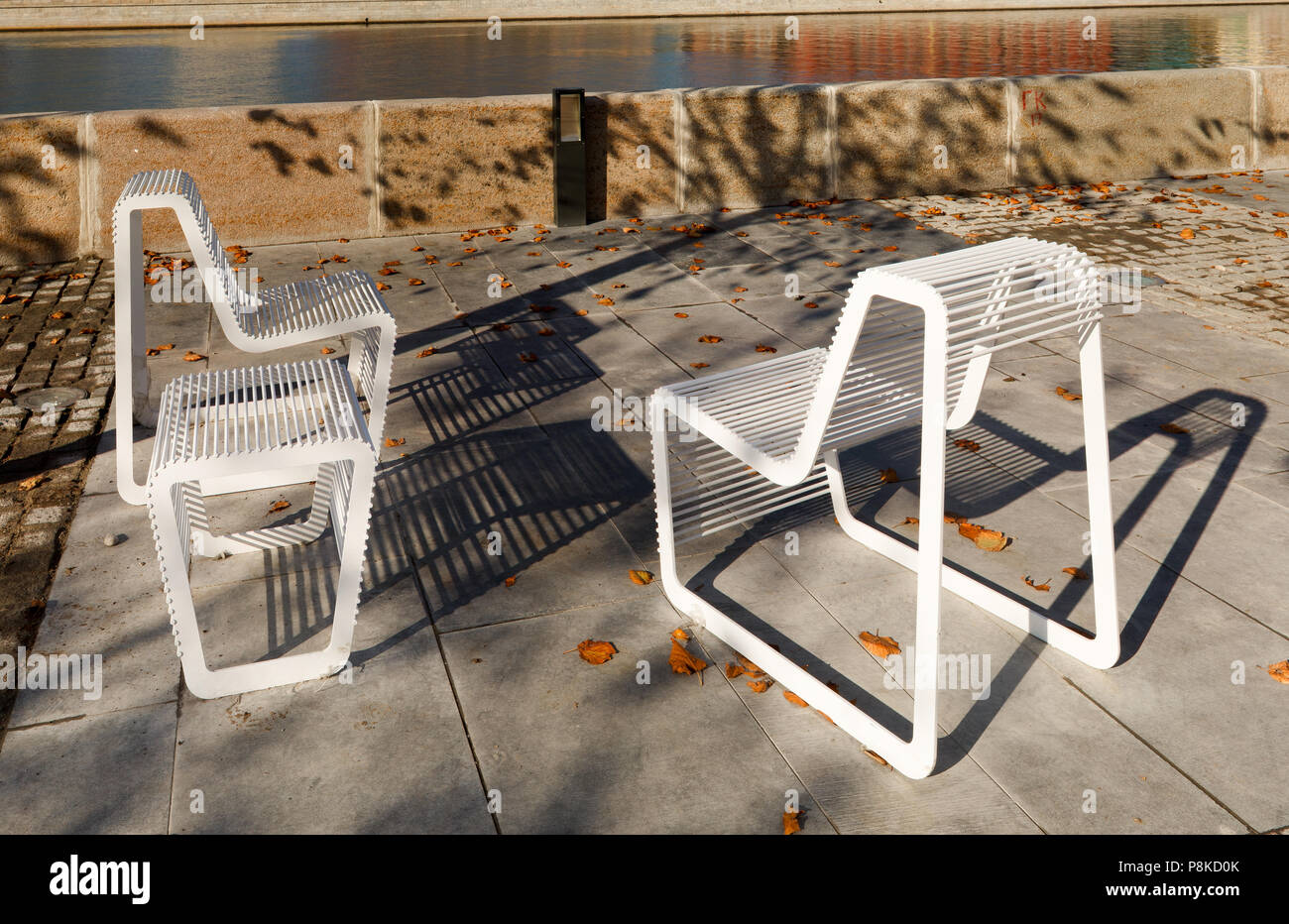 Street benches and chairs Stock Photo - Alamy