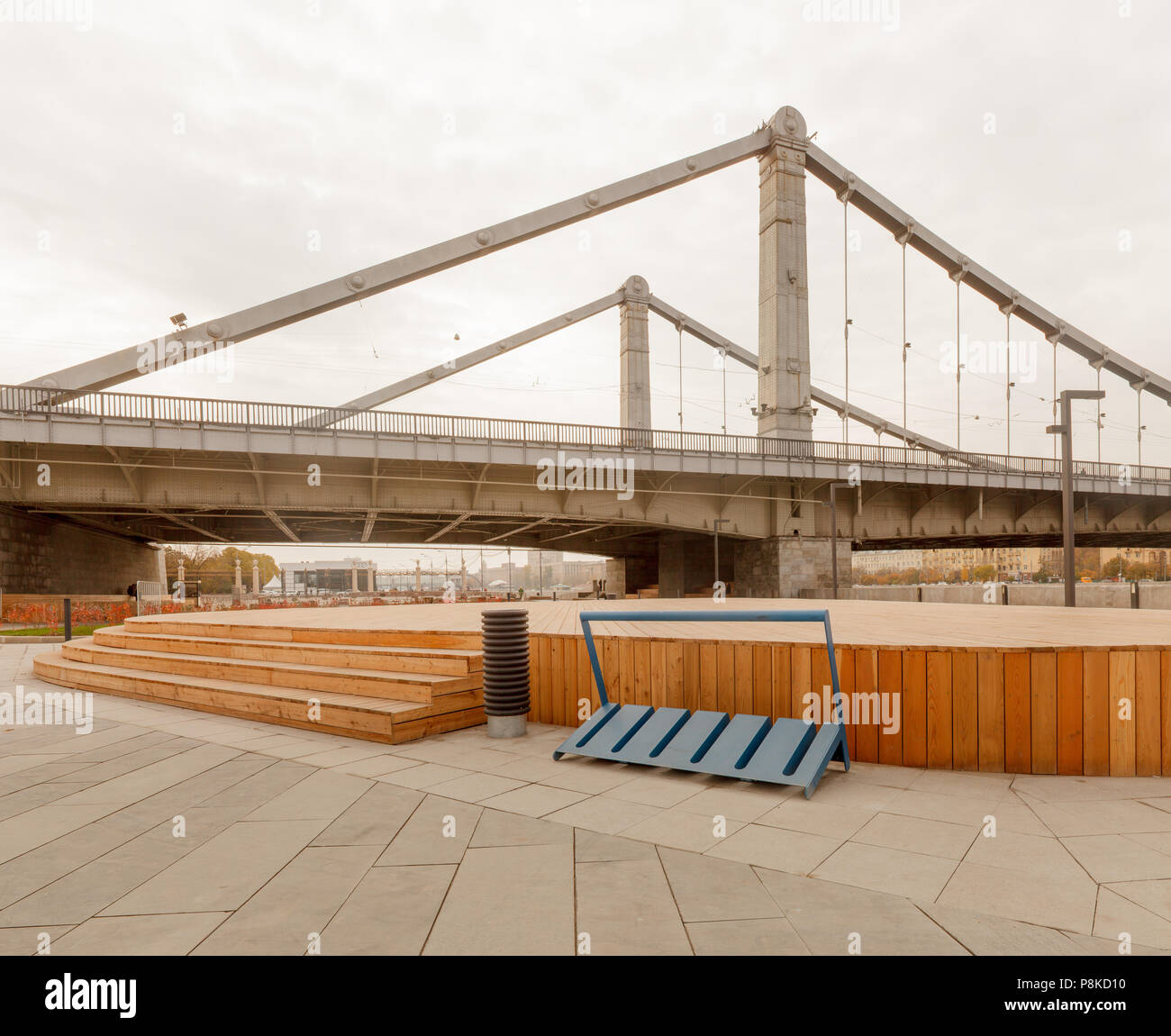 Street stage and bike rack Stock Photo - Alamy