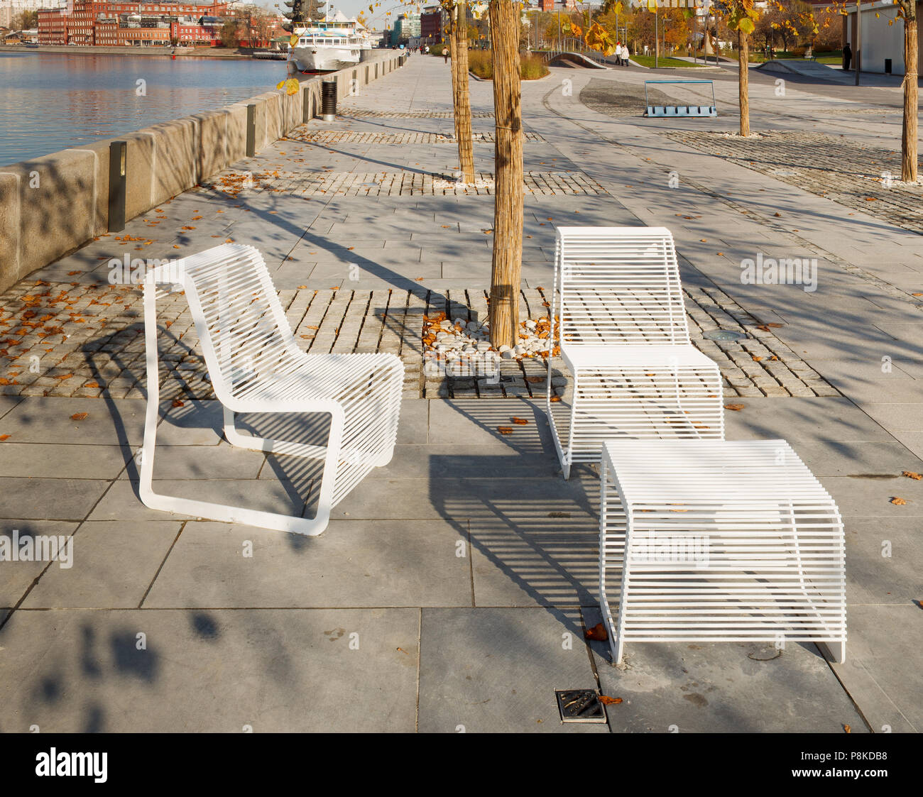 Street benches and chairs Stock Photo - Alamy