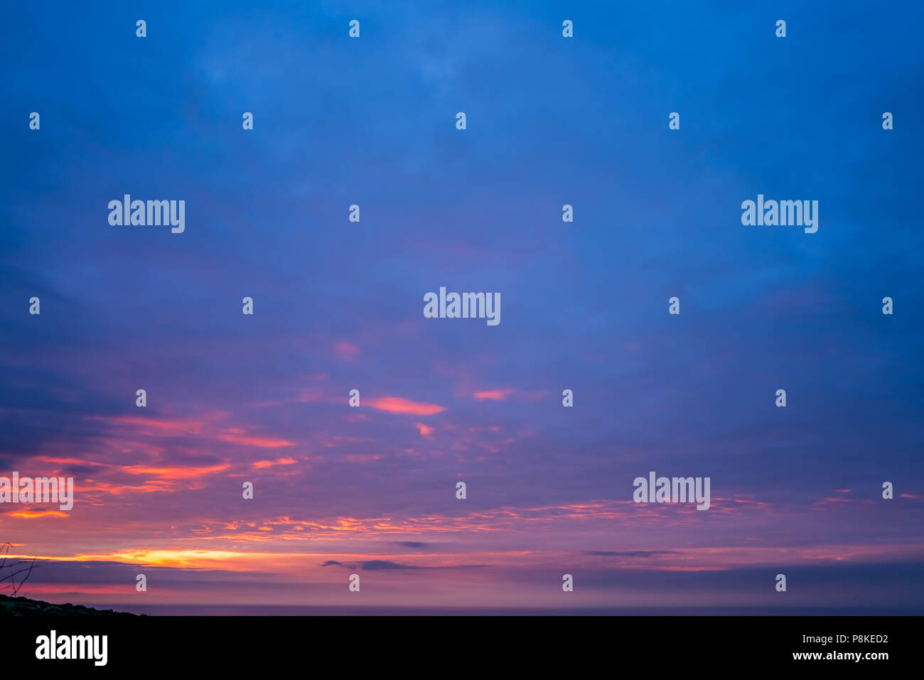 Beautiful sky at sunset over the Cornish coast, St. Ives, Cornwall ...