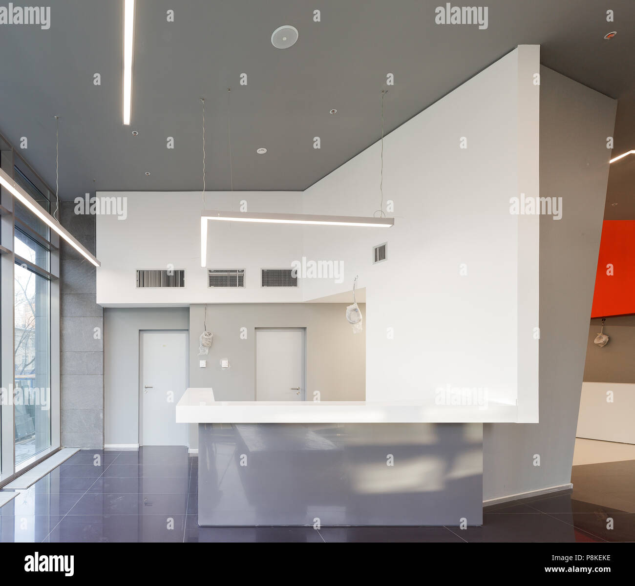 Empty office renovated reception in modern building Stock Photo - Alamy