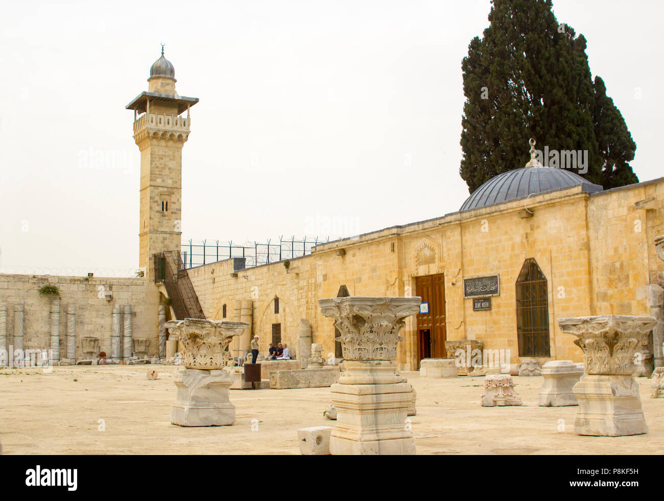 10 May 2018 Various outbuildings, walls and minarets in the stone paved ...