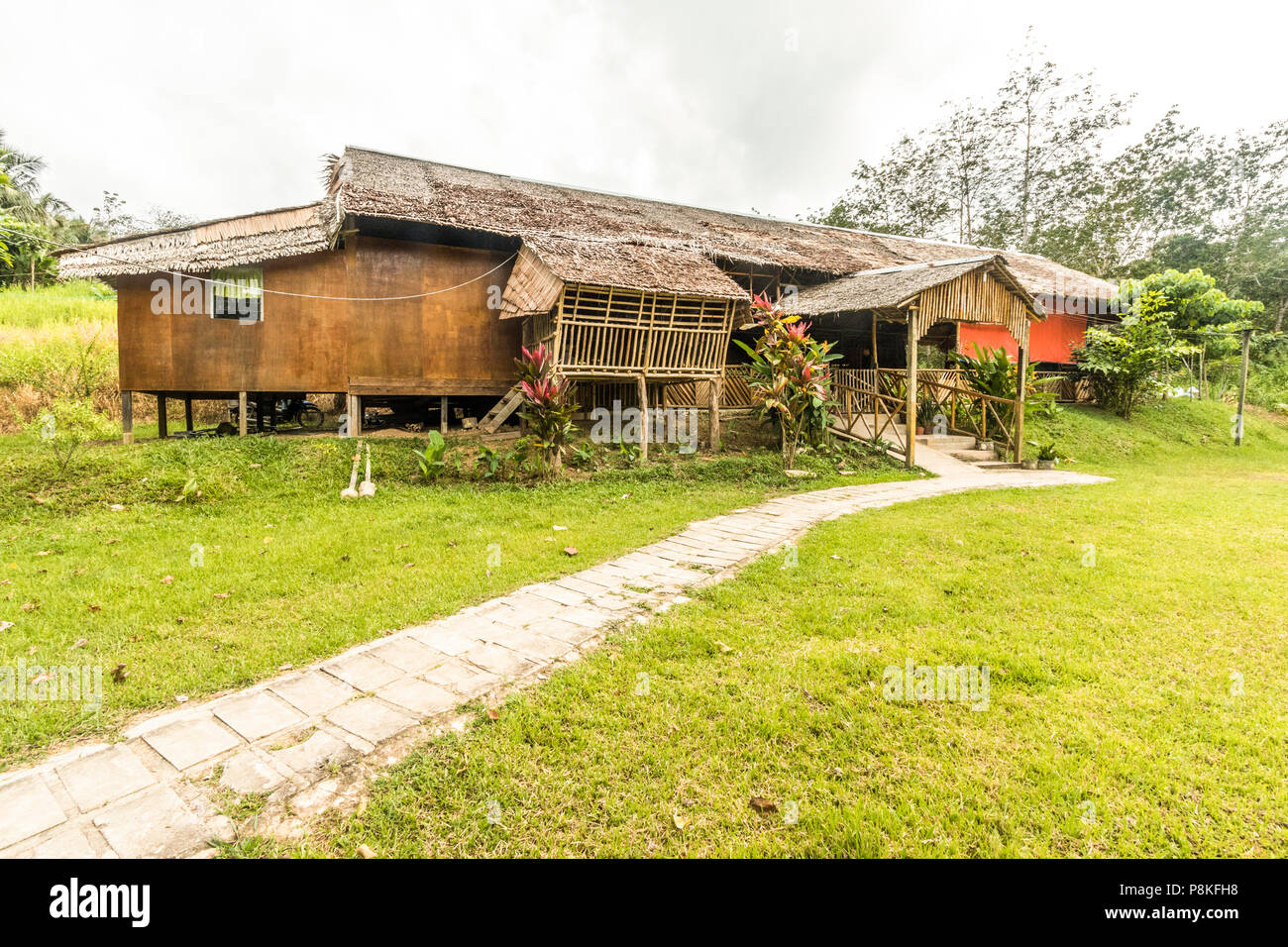 Traditional rungus longhouse kampung bavanggazo Sabah Malaysia Island ...