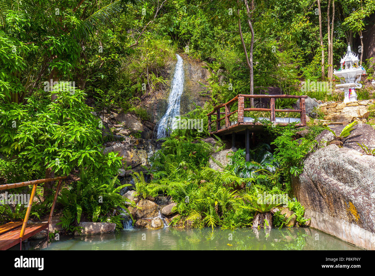 Thai landscape with a waterfall Stock Photo - Alamy