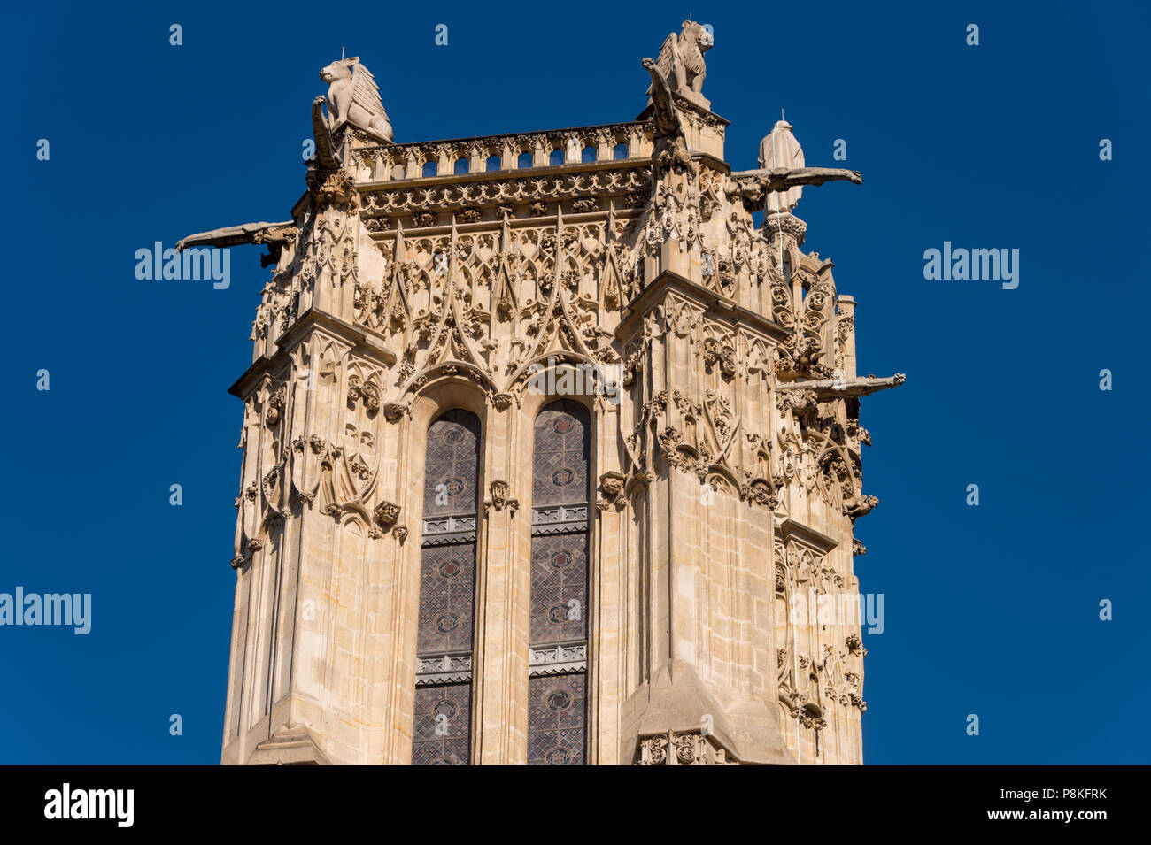 Top of Saint-Jacques Tower (Tour Saint-Jacques) located on Rivoli ...