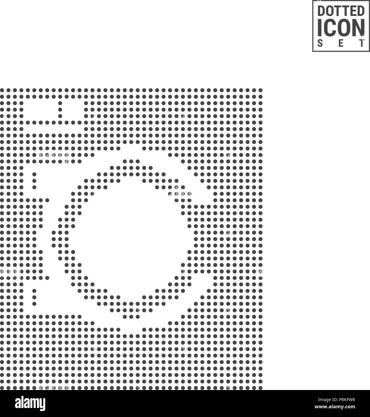 Washer or Laundry Dot Pattern Icon. Washer Dotted Icon Isolated on ...