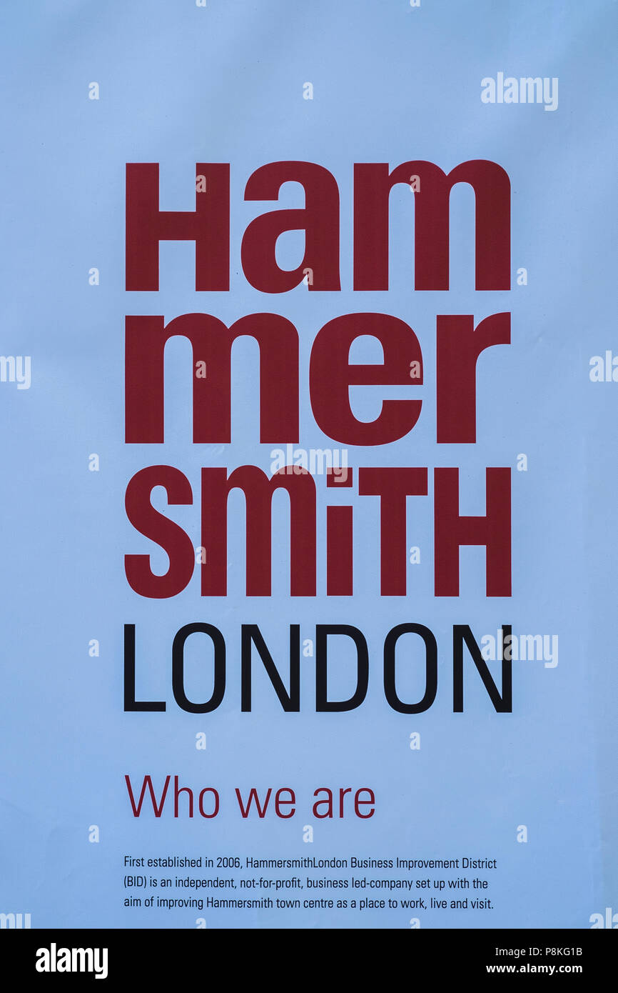 Hammersmith London sign, Hammersmith, London, England, U.K Stock Photo ...