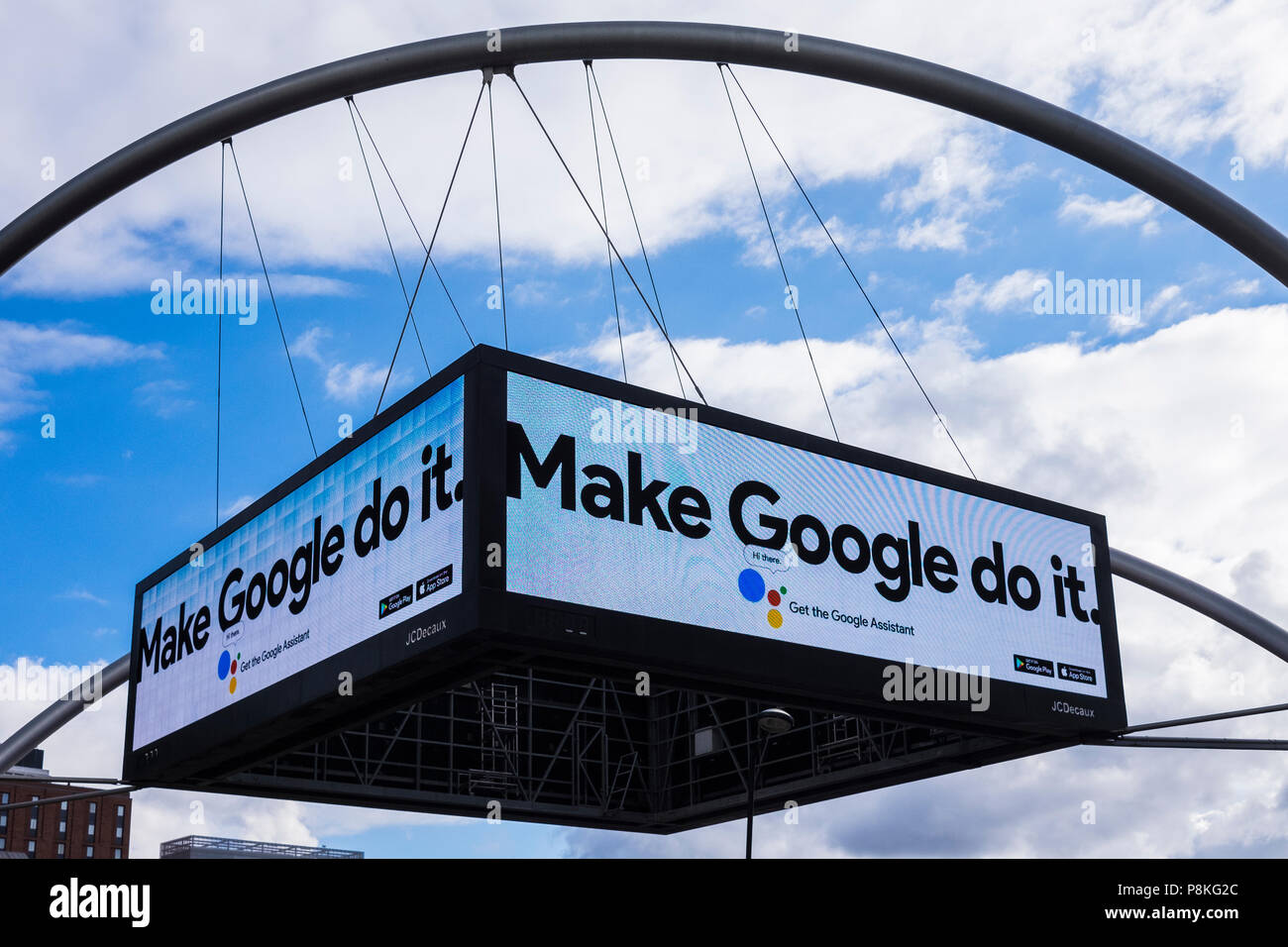 Make Google do it advert above Old Street Roundabout, London, England ...